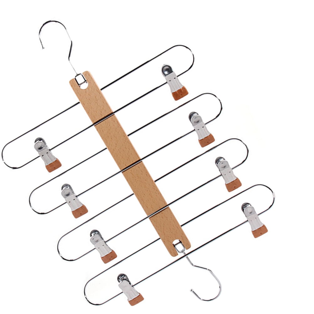 Valet Folded Closet Hanger Solid Wood Clothes Space-saving Foldable ...