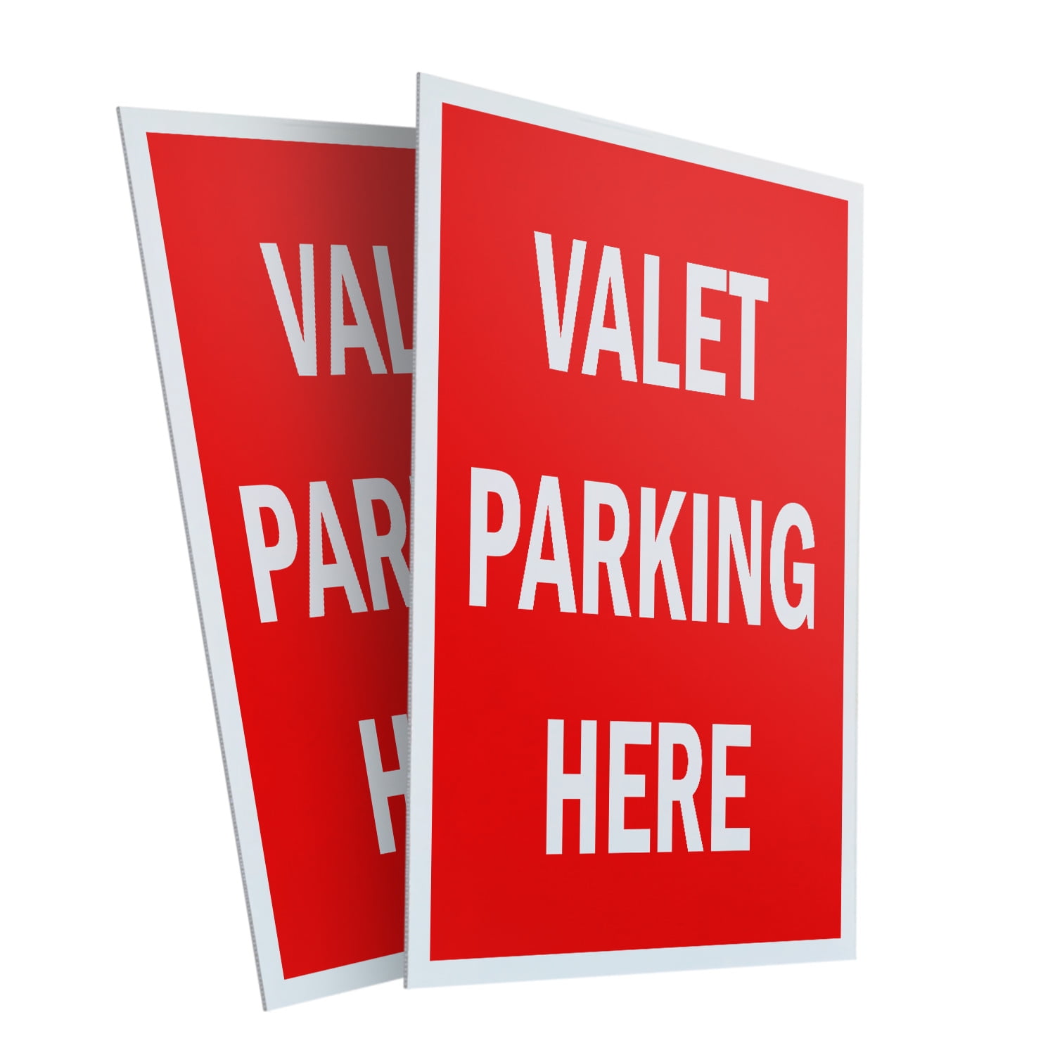 Valet Parking Here (2-PACK) 24" x 36" Plastic Signs | Sign Insert 4mm ...