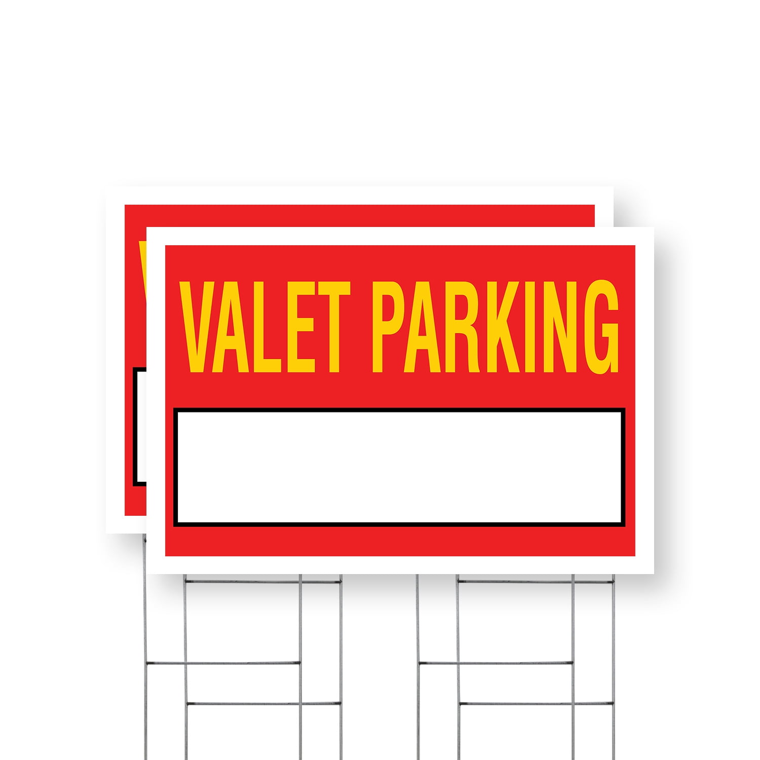 Valet Parking Variable Yard Sign 2 Pack of 24 Inch x 36 Inch Single ...