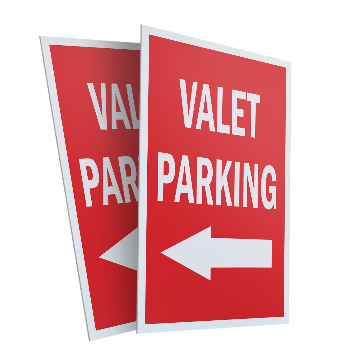 Valet Parking With Arrow (2-PACK) 24" x 36" Plastic Signs | Sign Insert ...
