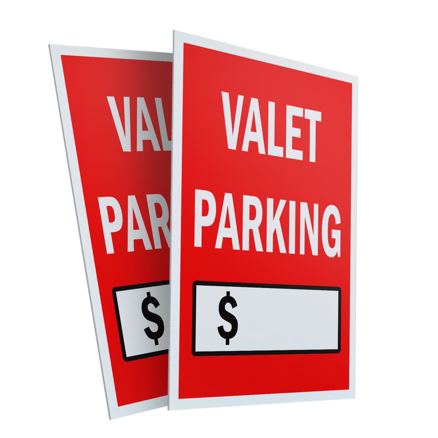 Valet Parking With Price (2-PACK) 24" x 36" Plastic Signs | Sign Insert ...