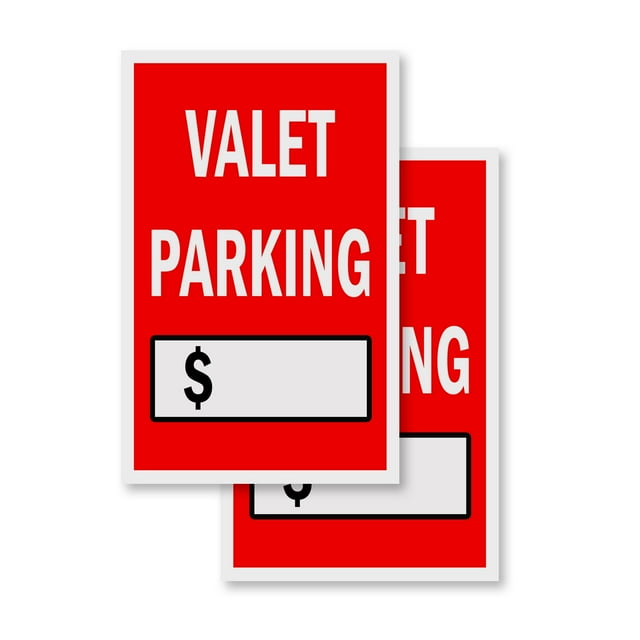 Valet Parking With Price (2-PACK) 24" x 36" Vinyl Decals | Sign Insert ...