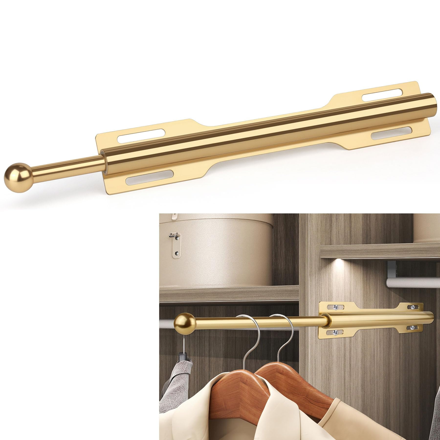 Valet Rod for Closet Pull Out, Heavy Duty Slide Out Clothes Hanger ...