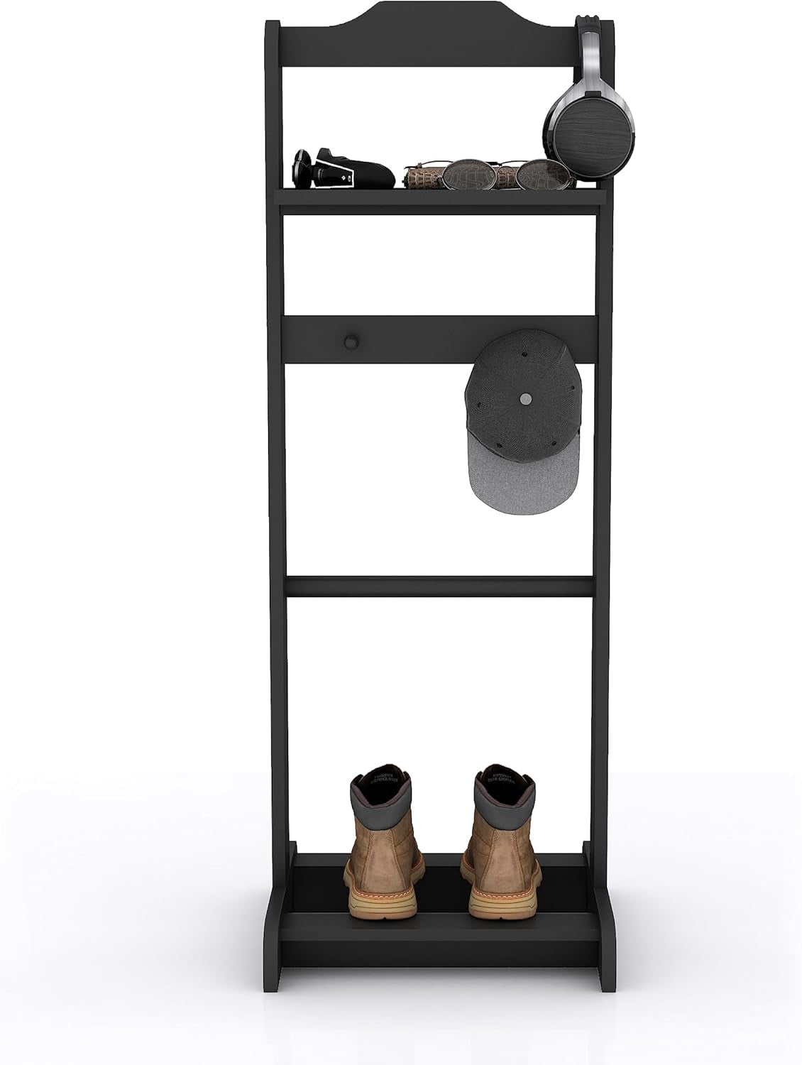 Valet Stand for Men, Wooden Valet Stand with Cloth Hanger, Top Tray ...