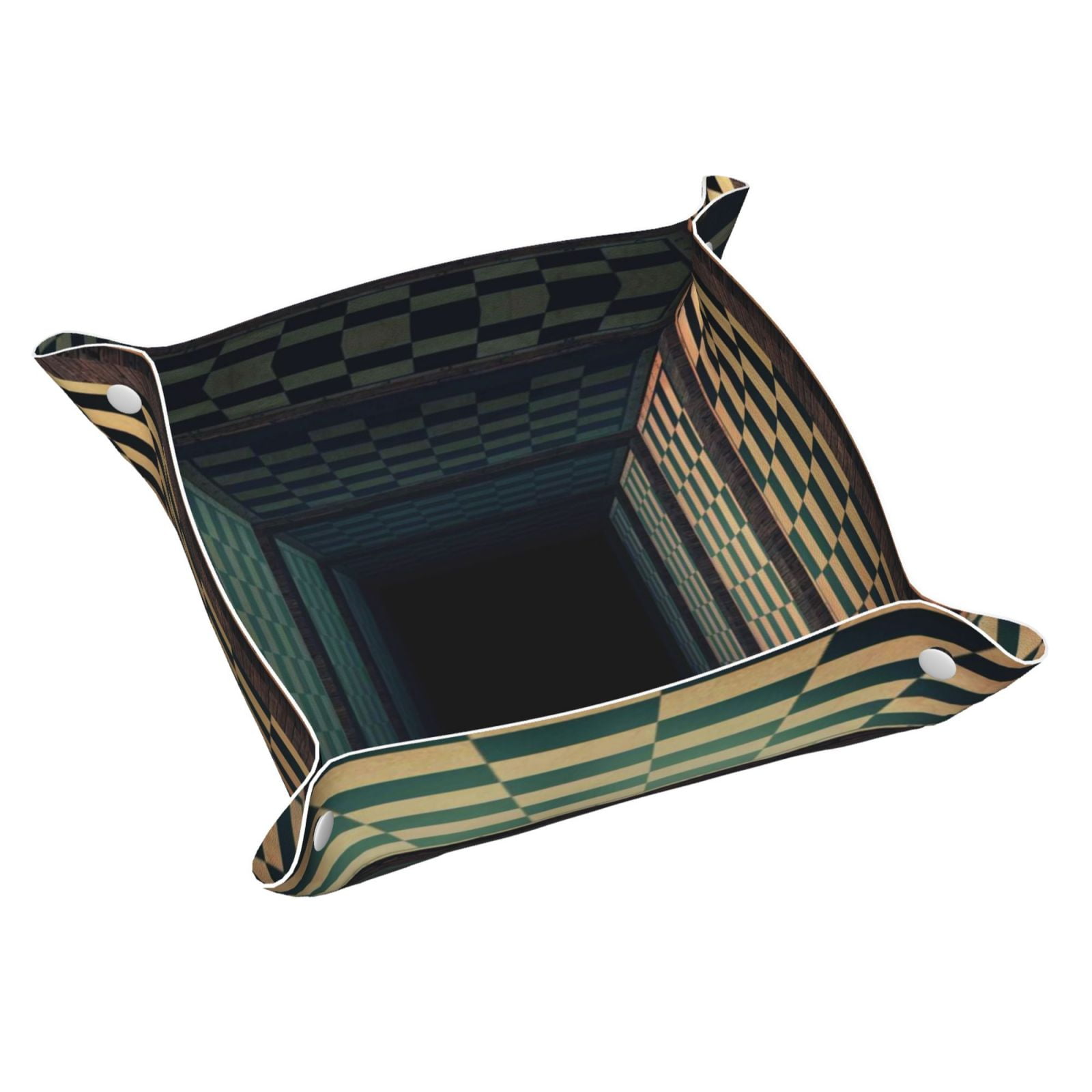 Valet Tray, 3d Abstract Chess Board Faux Leather Desk Tray Vanity Tray ...
