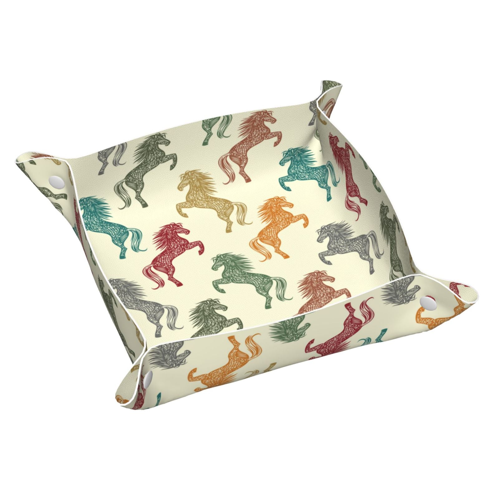 Valet Tray, Abstract Minimalist Horse Colorful Faux Leather Desk Tray ...