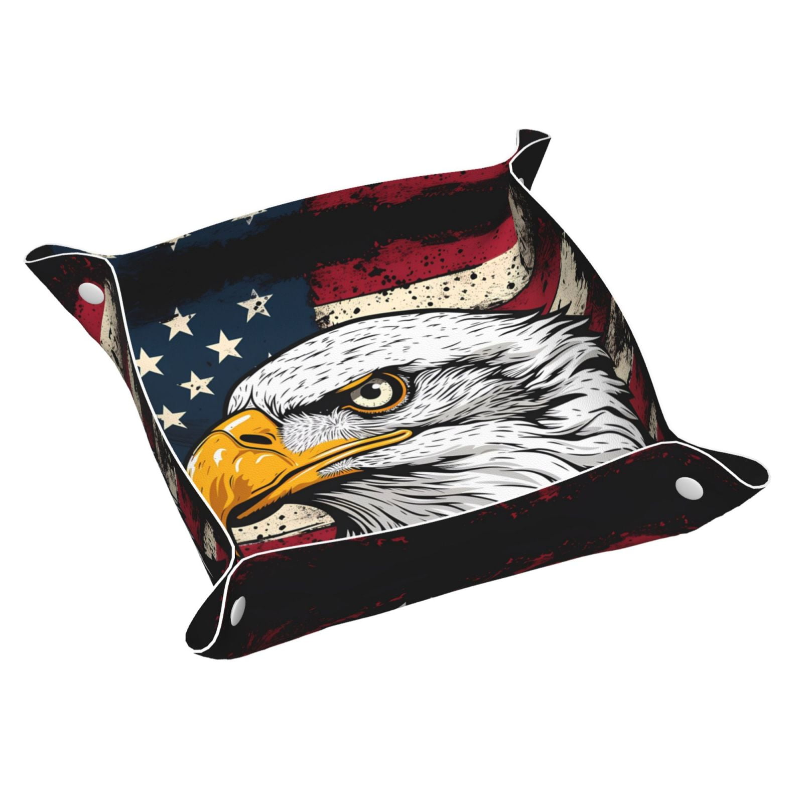 Valet Tray, American Bald Eagle Faux Leather Desk Tray Vanity Tray ...