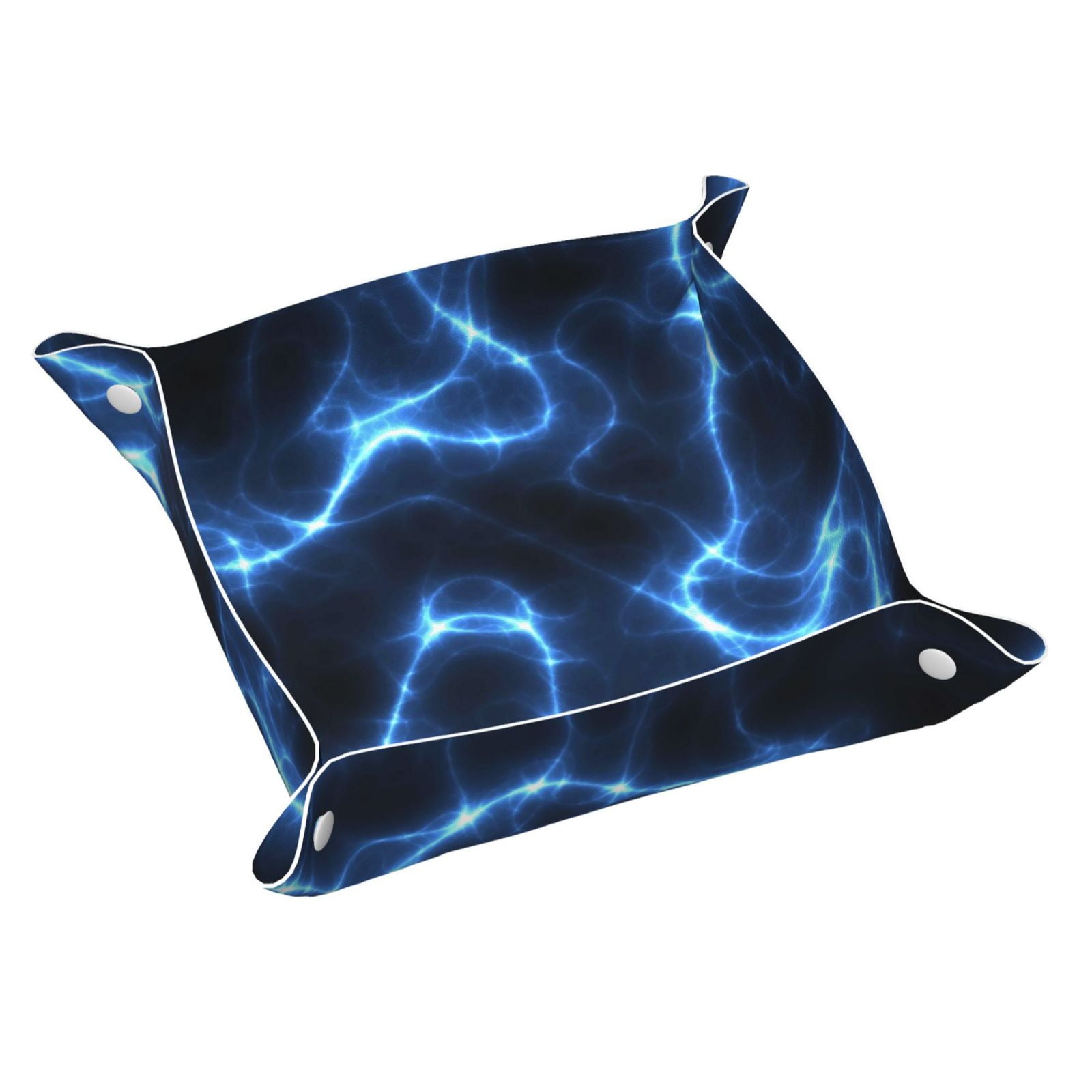 Valet Tray, Blue Lightning Faux Leather Desk Tray Vanity Tray Night ...