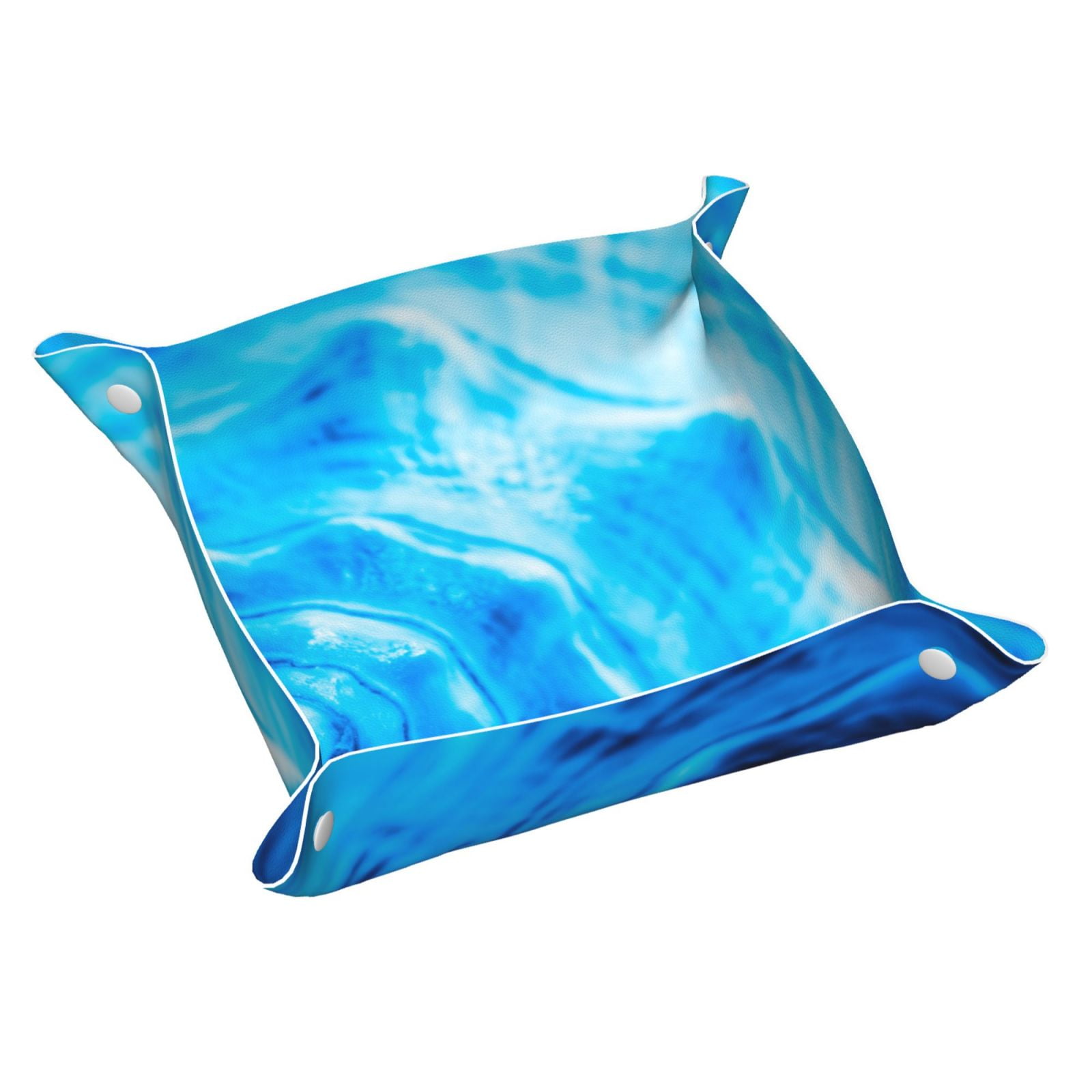 Valet Tray, Blue Shell Faux Leather Desk Tray Vanity Tray Night Stand ...