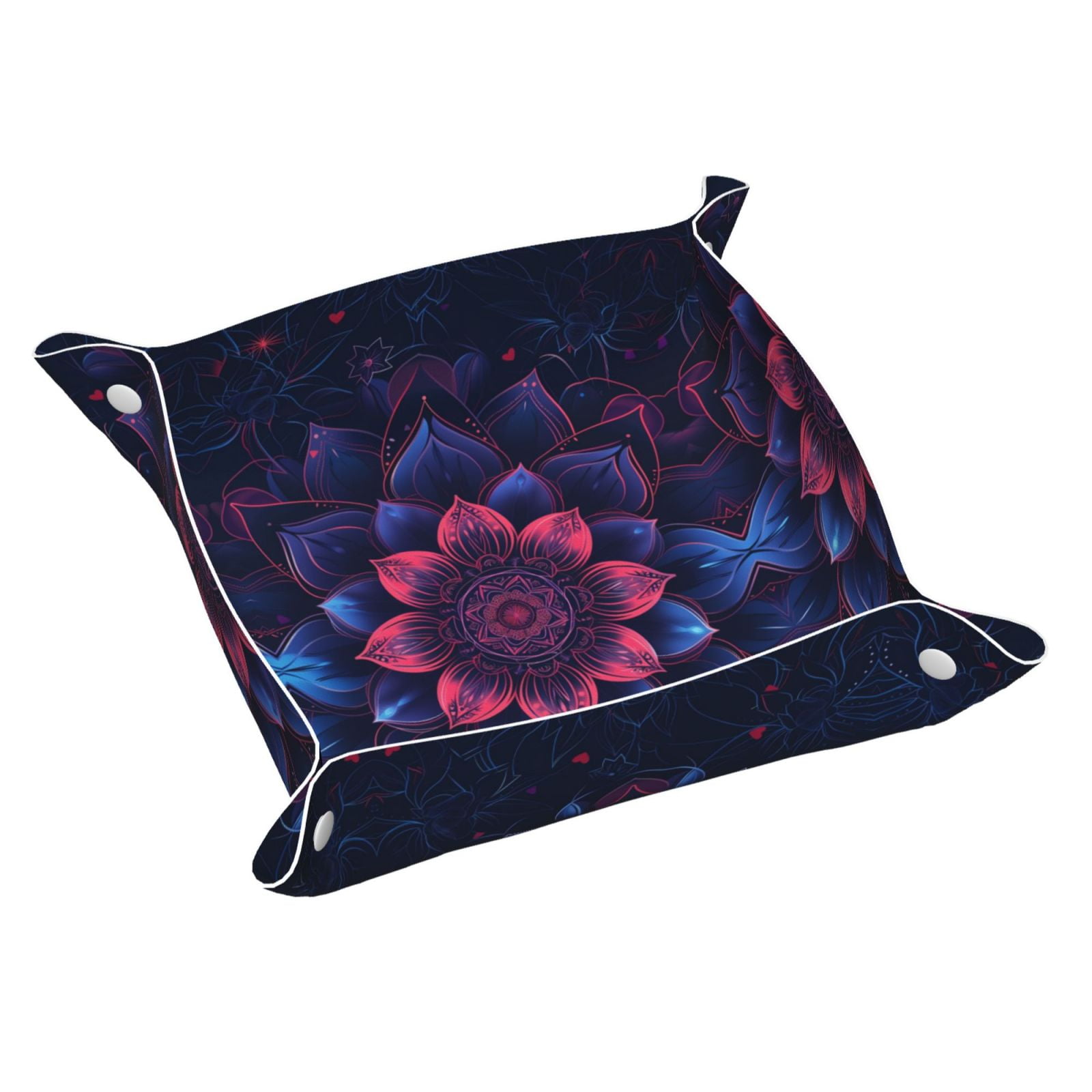 Valet Tray, Bohemian Vintage Pattern Faux Leather Desk Tray Vanity Tray ...