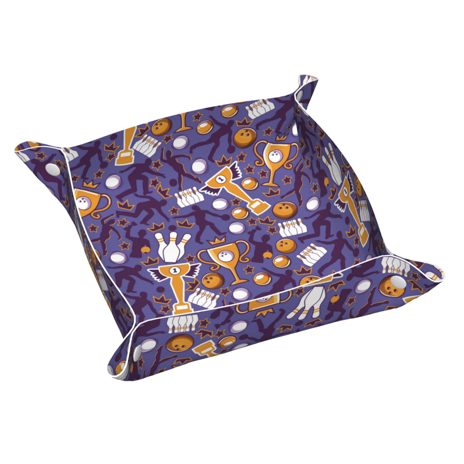 Valet Tray, Bowling Game Faux Leather Desk Tray Vanity Tray Night Stand ...