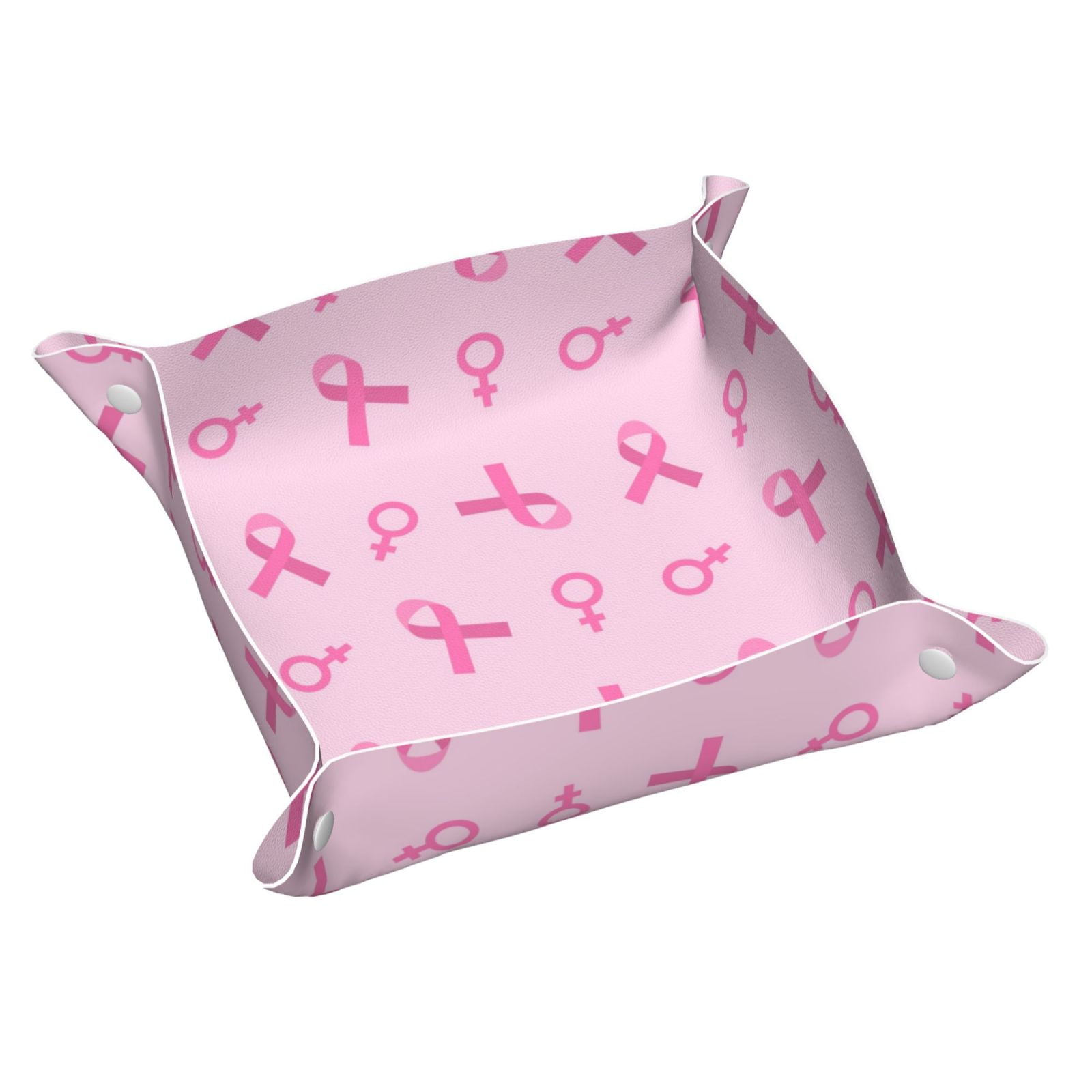 Valet Tray, Breast Cancer Awareness 1 Faux Leather Desk Tray Vanity ...