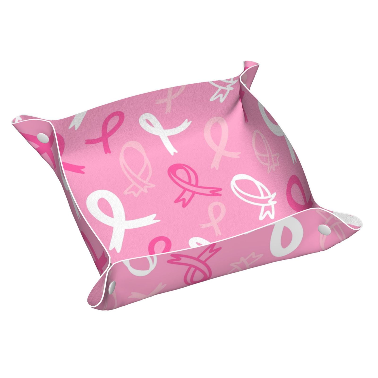 Valet Tray, Breast Cancer Awareness (3) Faux Leather Desk Tray Vanity ...