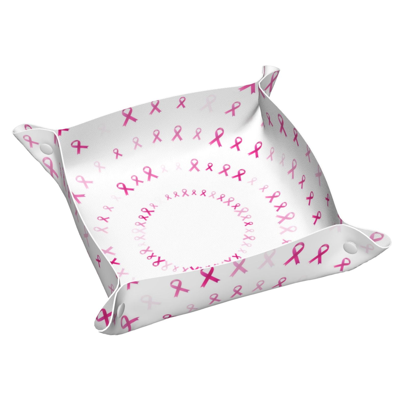 Valet Tray, Breast Cancer Awareness (4) Faux Leather Desk Tray Vanity ...