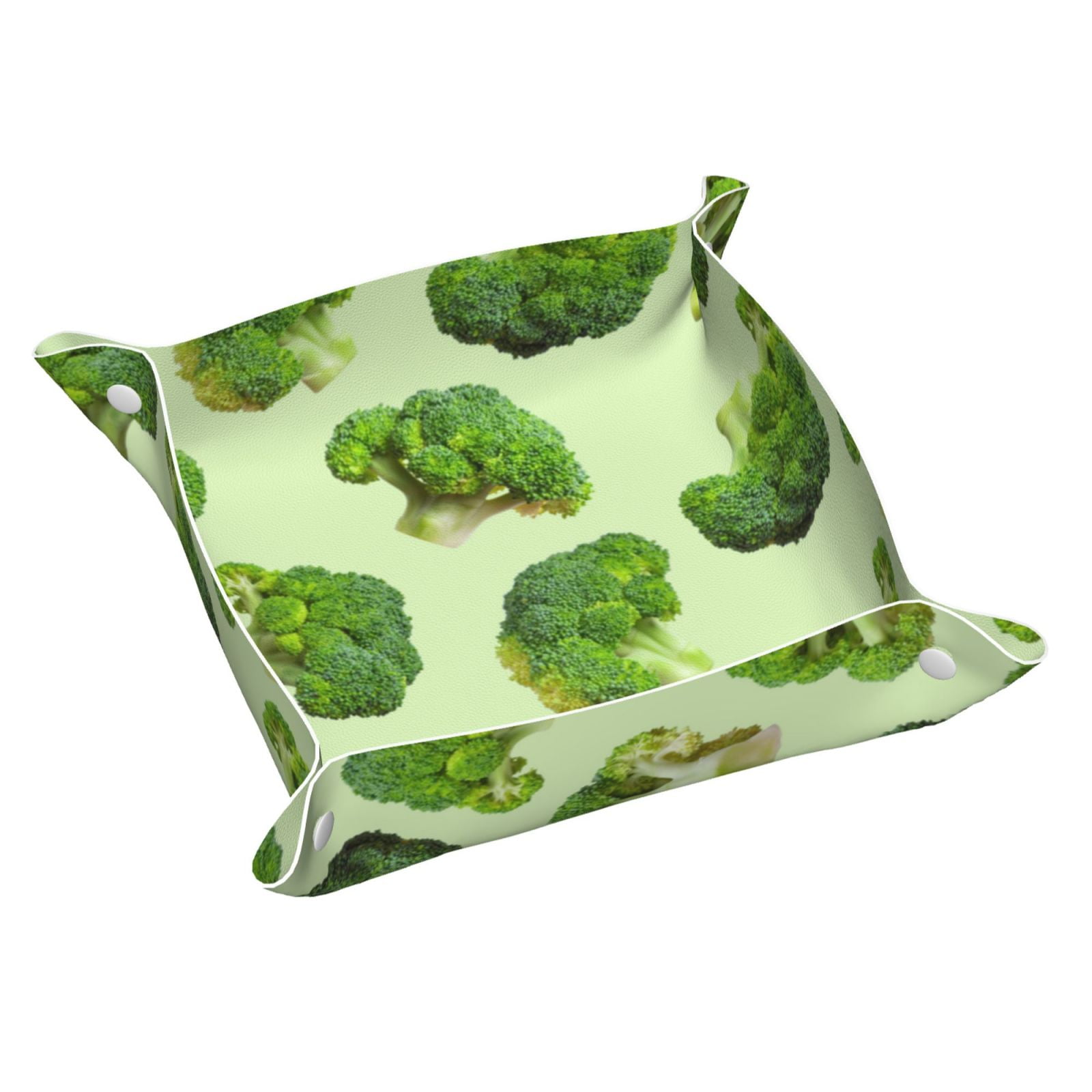 Valet Tray, Broccoli 3 Faux Leather Desk Tray Vanity Tray Night Stand ...
