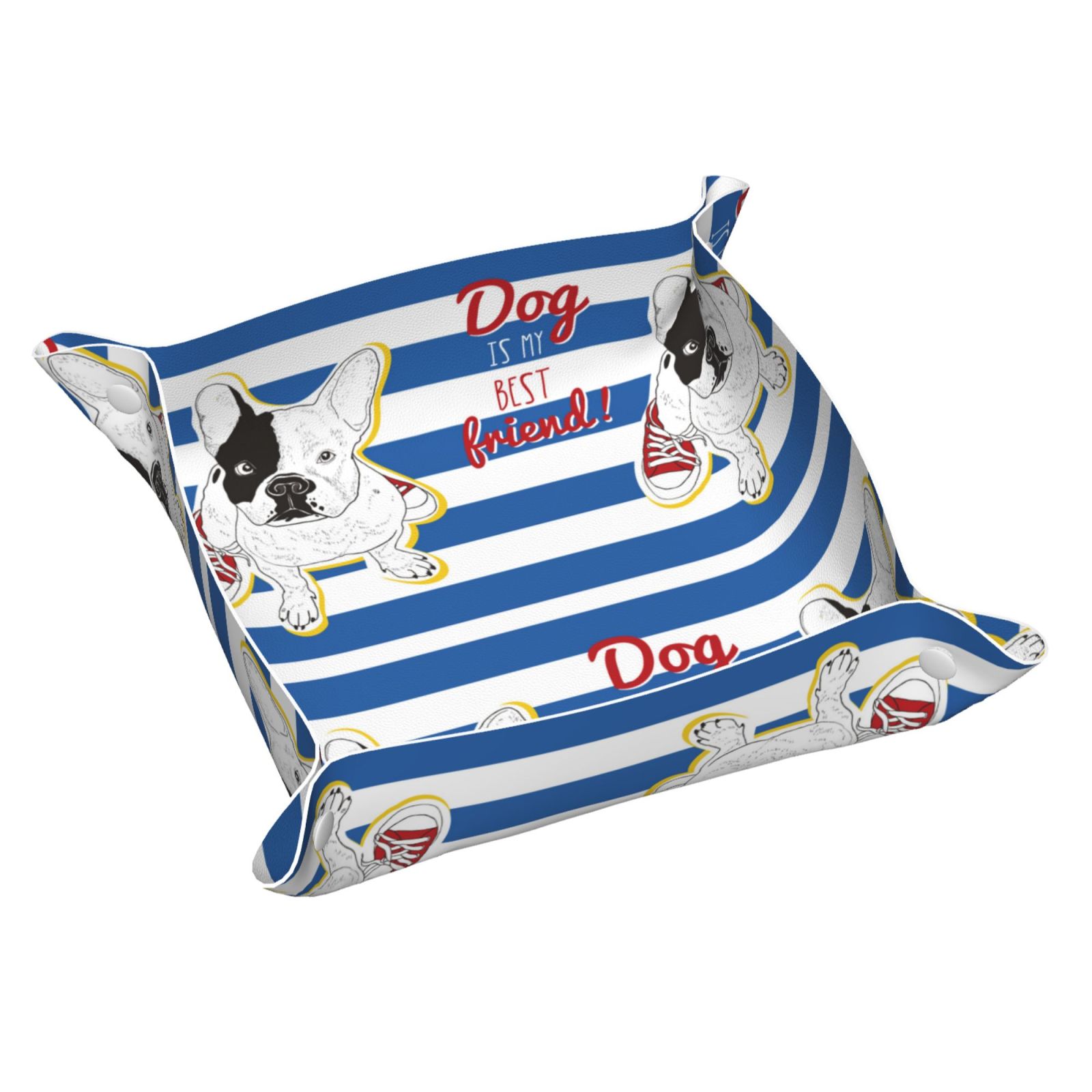 Valet Tray, Bulldog friend Faux Leather Desk Tray Vanity Tray Night ...