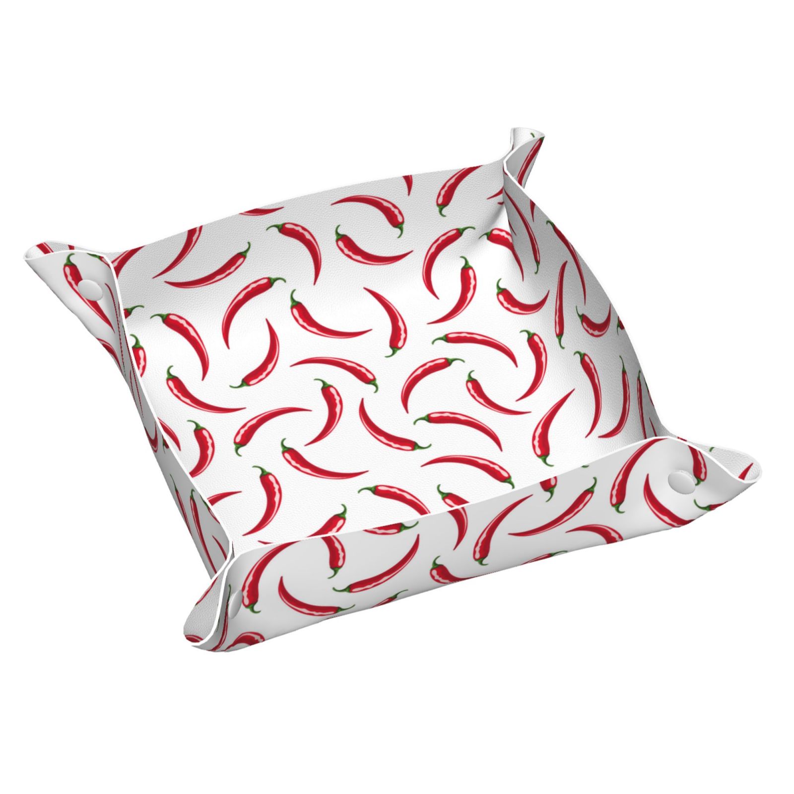 Valet Tray, Chili Pepper red Print Faux Leather Desk Tray Vanity Tray ...