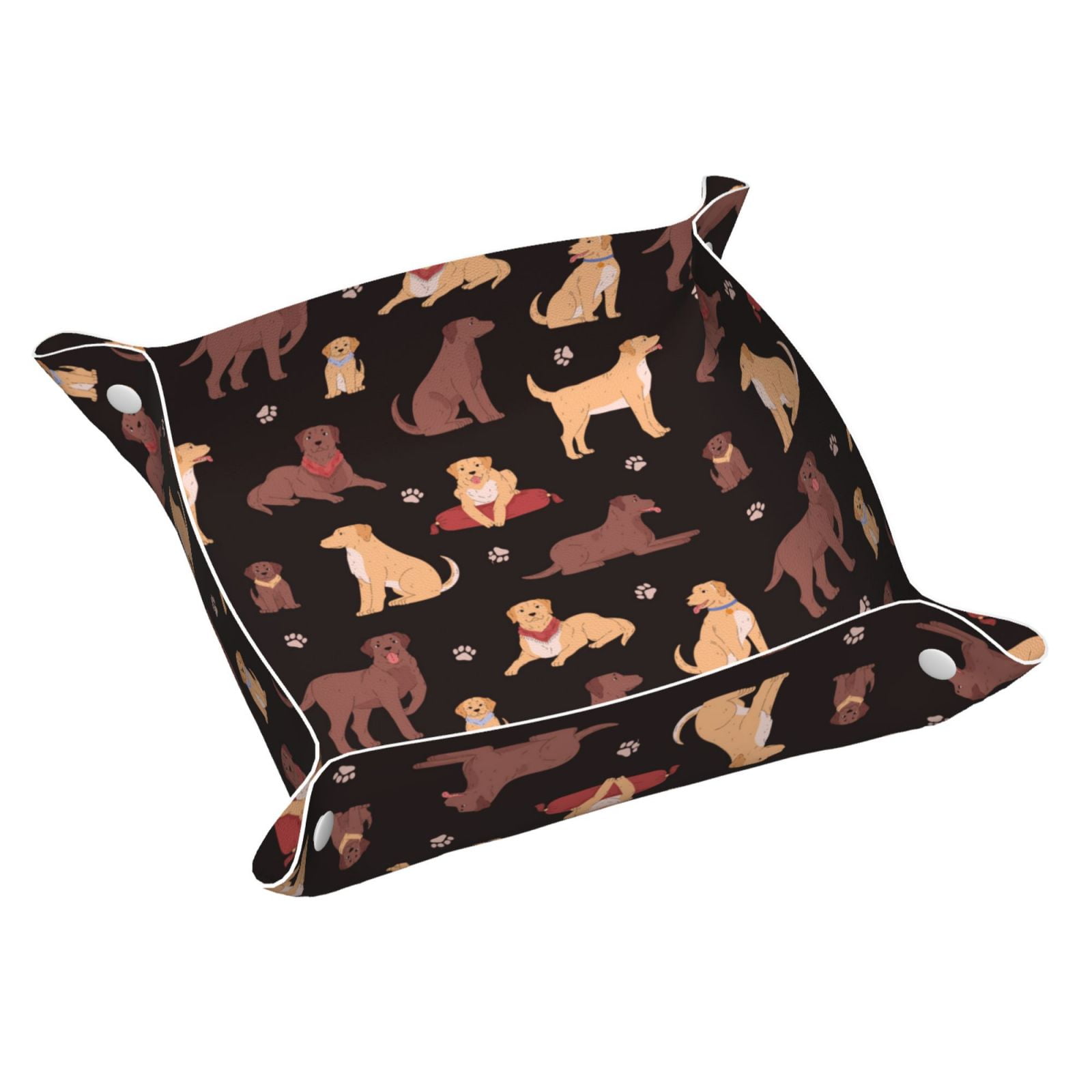 Valet Tray, Chocolate Labrador Retriever Dog Faux Leather Desk Tray ...