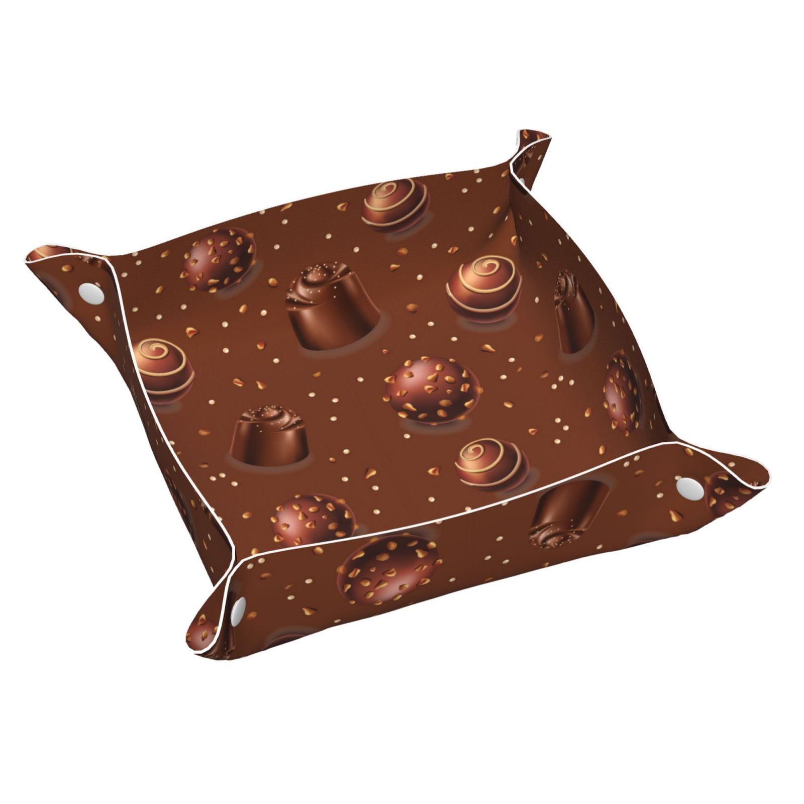 Valet Tray, Chocolate Pattern No.9051 Faux Leather Desk Tray Vanity ...