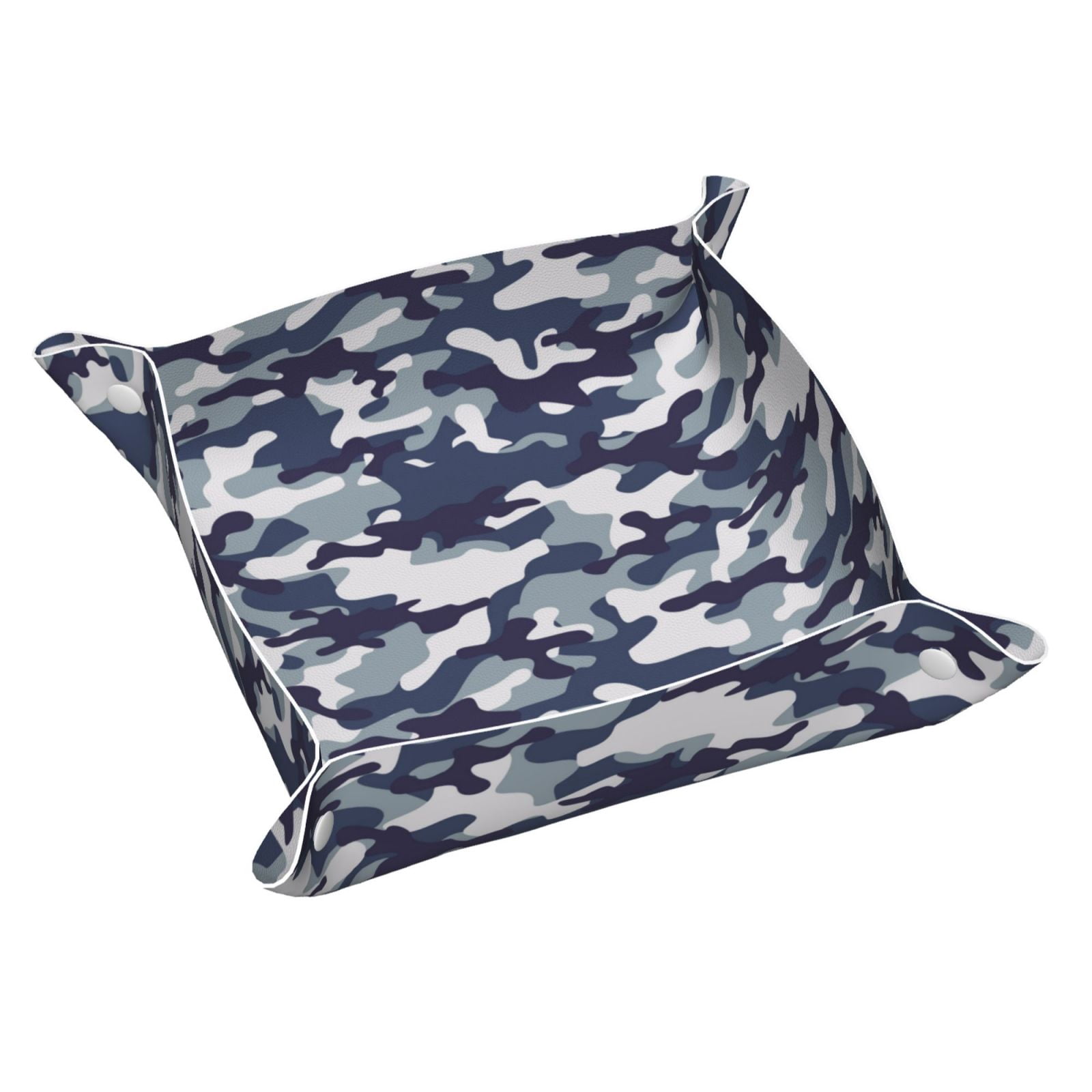 Valet Tray, Classic Blue Camouflage Faux Leather Desk Tray Vanity Tray ...