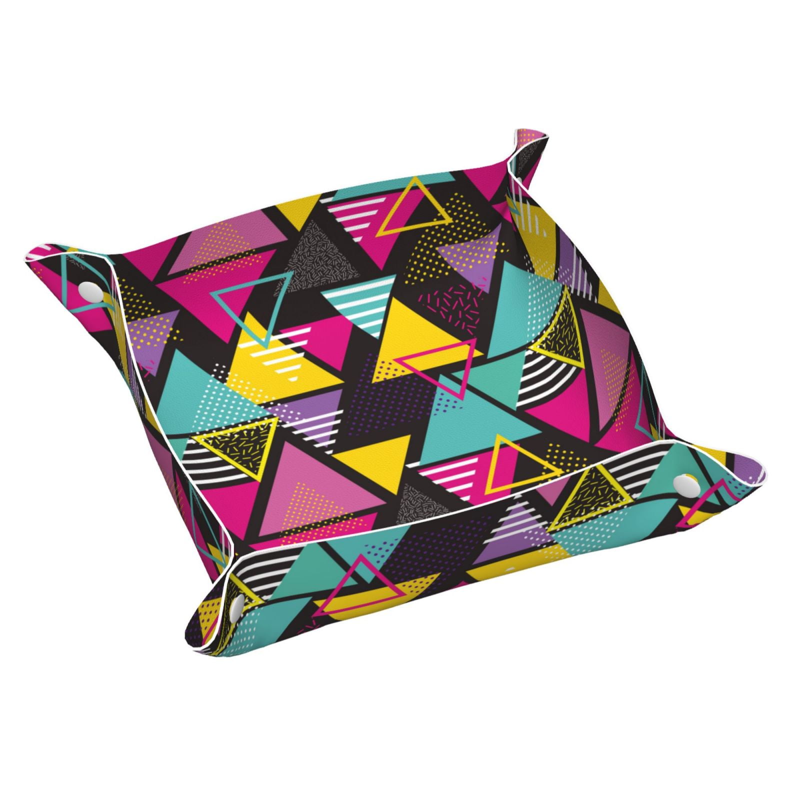 Valet Tray, Classic Colorful Triangle Faux Leather Desk Tray Vanity ...