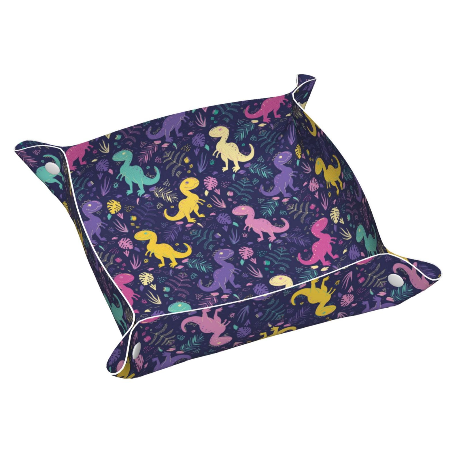 Valet Tray, Colorful dinosaur D Faux Leather Desk Tray Vanity Tray ...