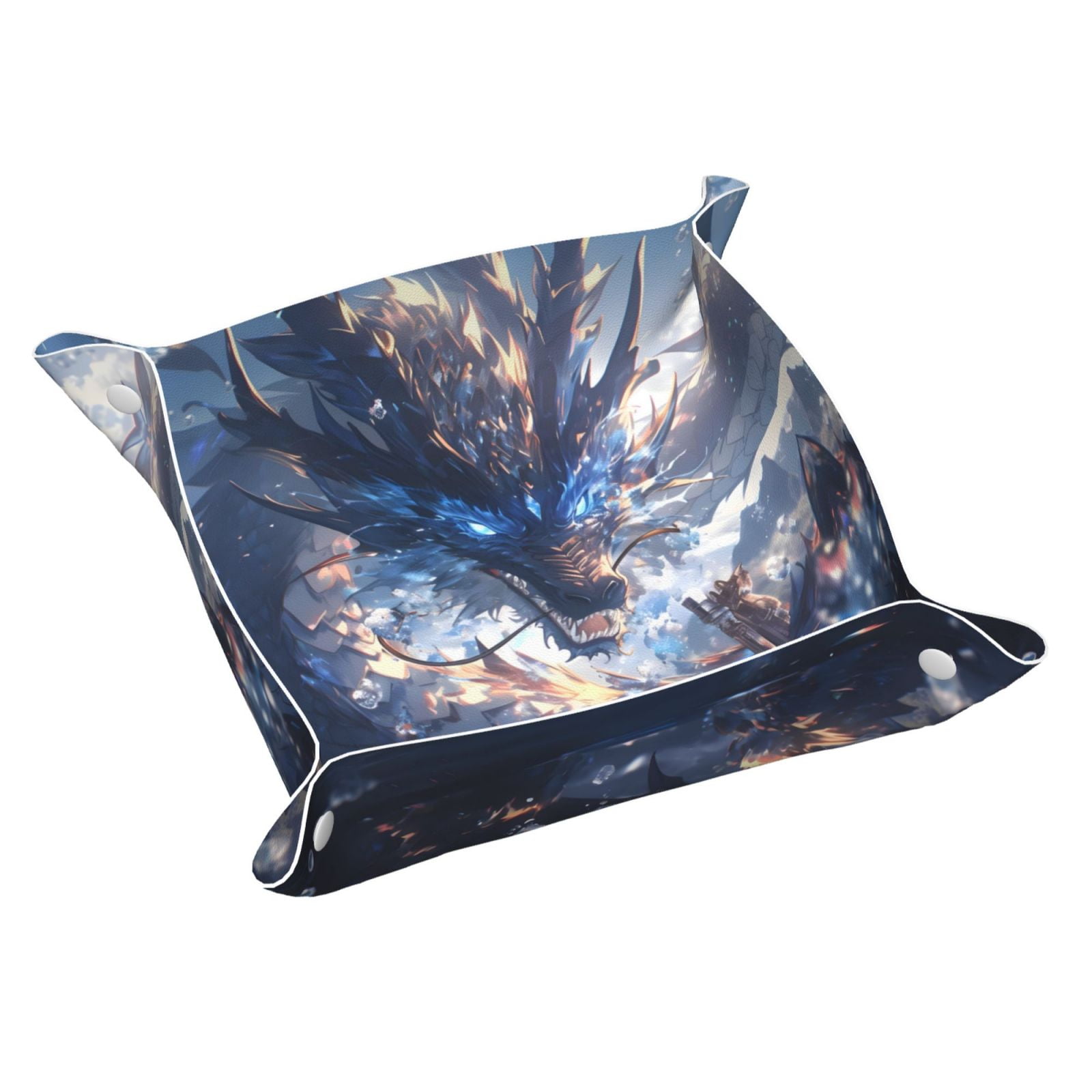 Valet Tray, Cool Dragon Faux Leather Desk Tray Vanity Tray Night Stand ...