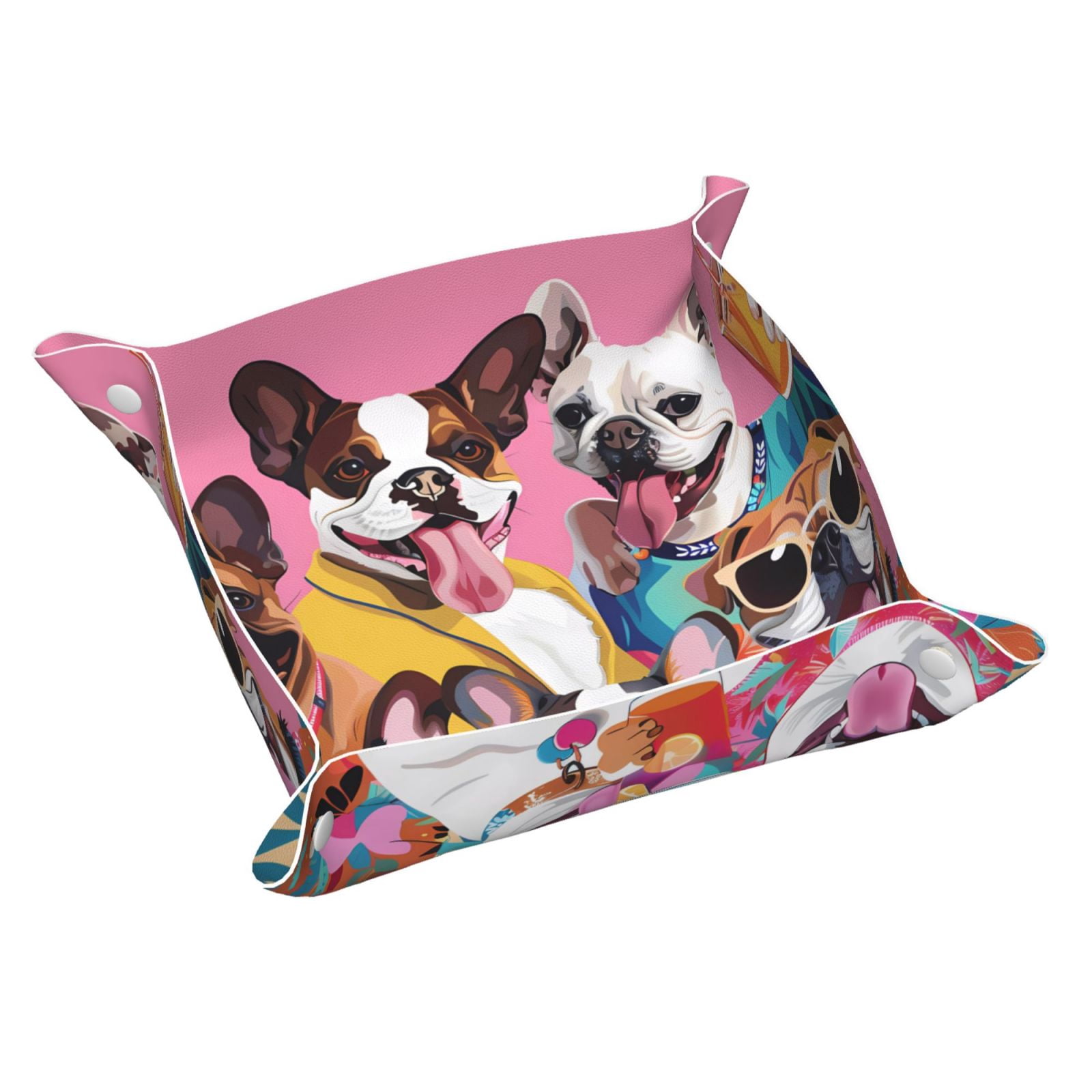 Valet Tray, Cool French Bulldog No.104 Faux Leather Desk Tray Vanity ...