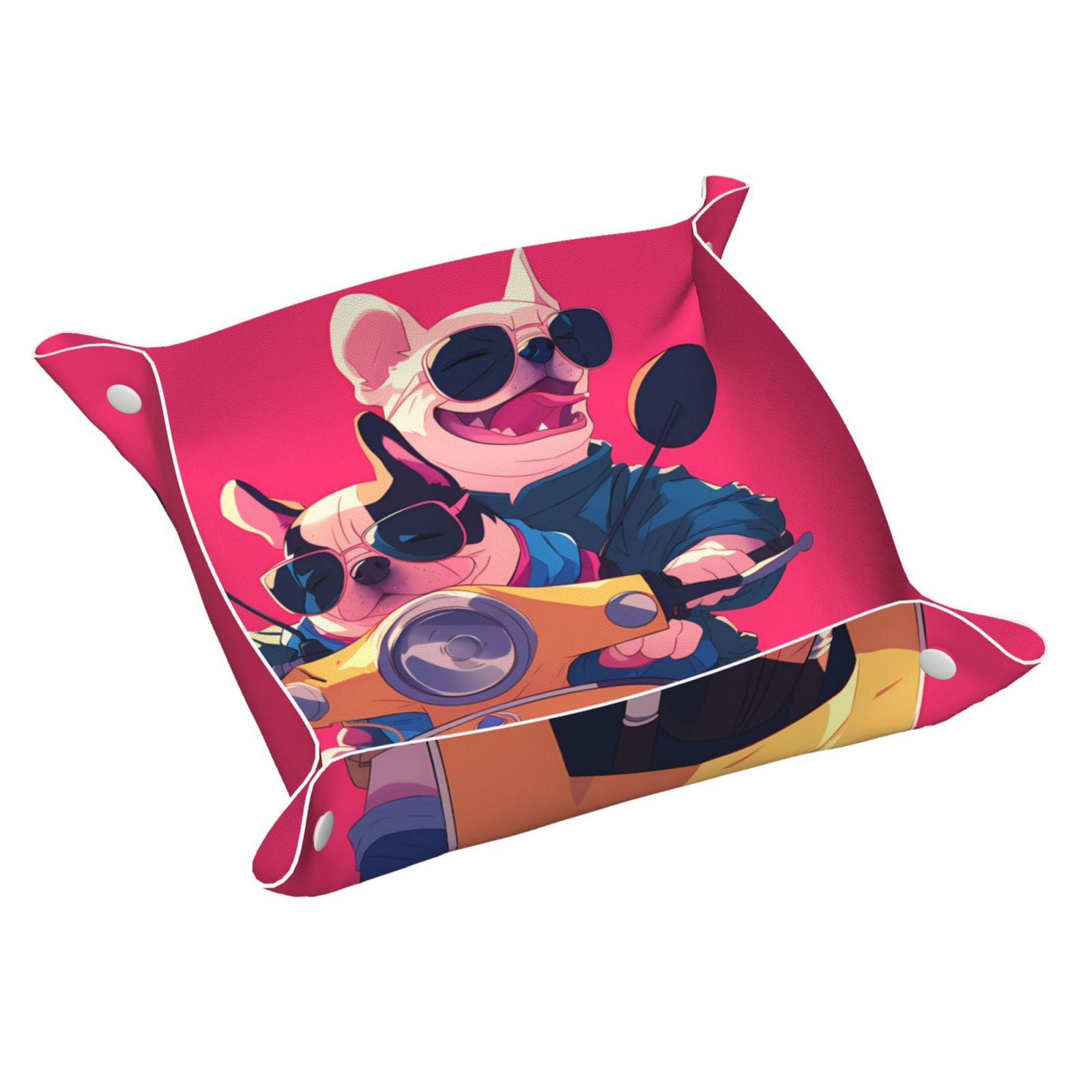 Valet Tray, Cool French Bulldog No.145 Faux Leather Desk Tray Vanity ...