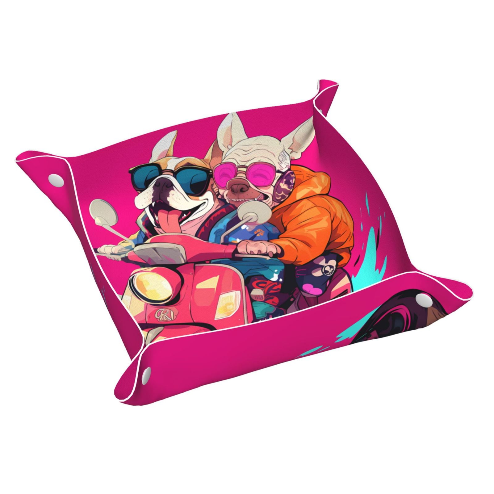 Valet Tray, Cool French Bulldog No.147 Faux Leather Desk Tray Vanity ...