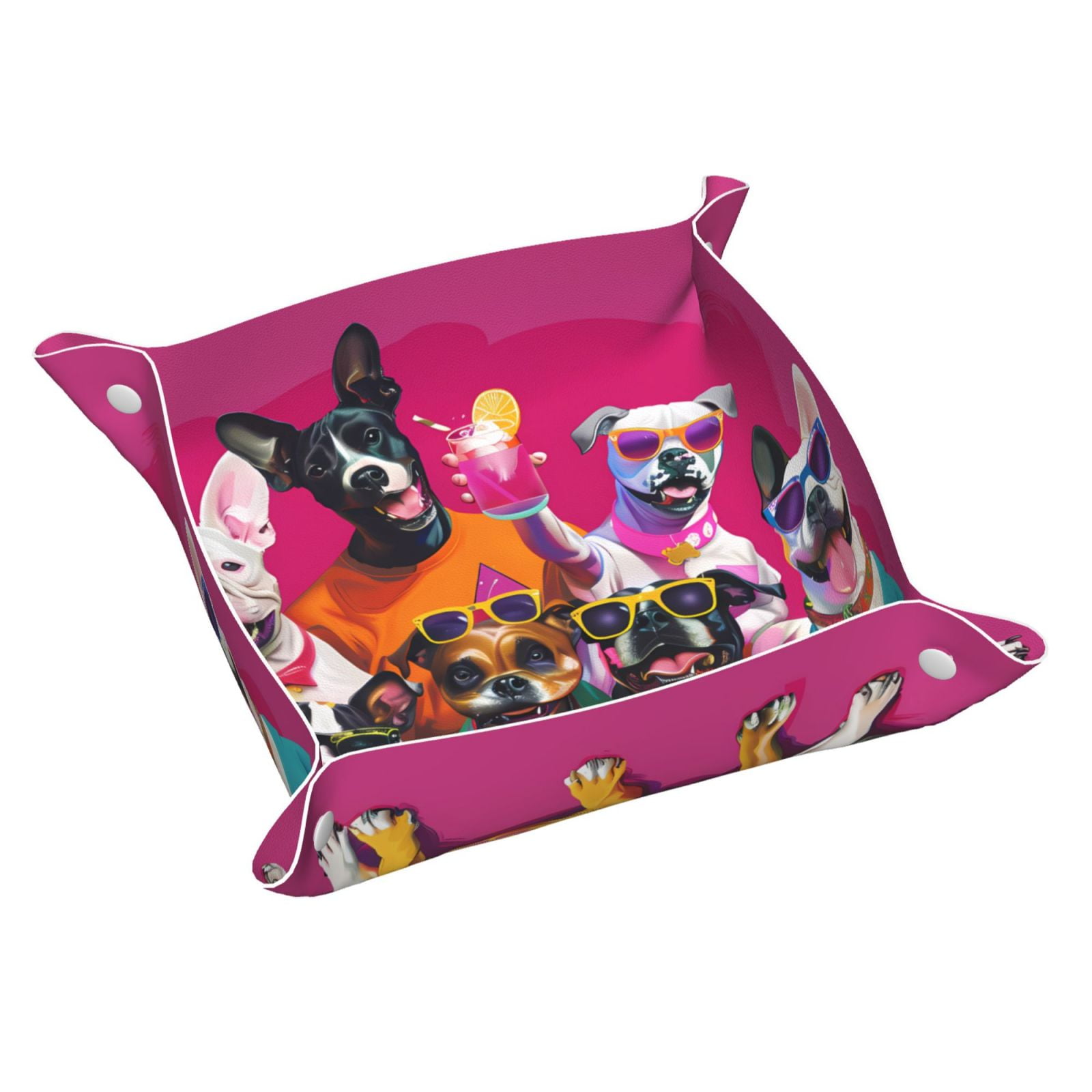 Valet Tray, Cool Puppy Dog No.104 Faux Leather Desk Tray Vanity Tray ...