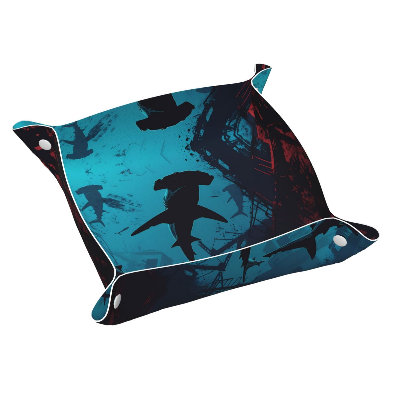 Valet Tray, Cool Undersea Hammerhead Shark Faux Leather Desk Tray ...