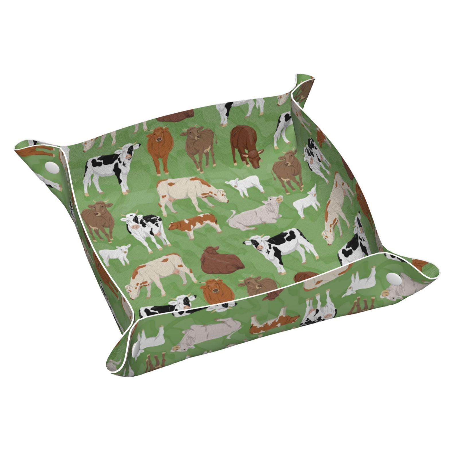 Valet Tray, Cows And Calves Faux Leather Desk Tray Vanity Tray Night ...