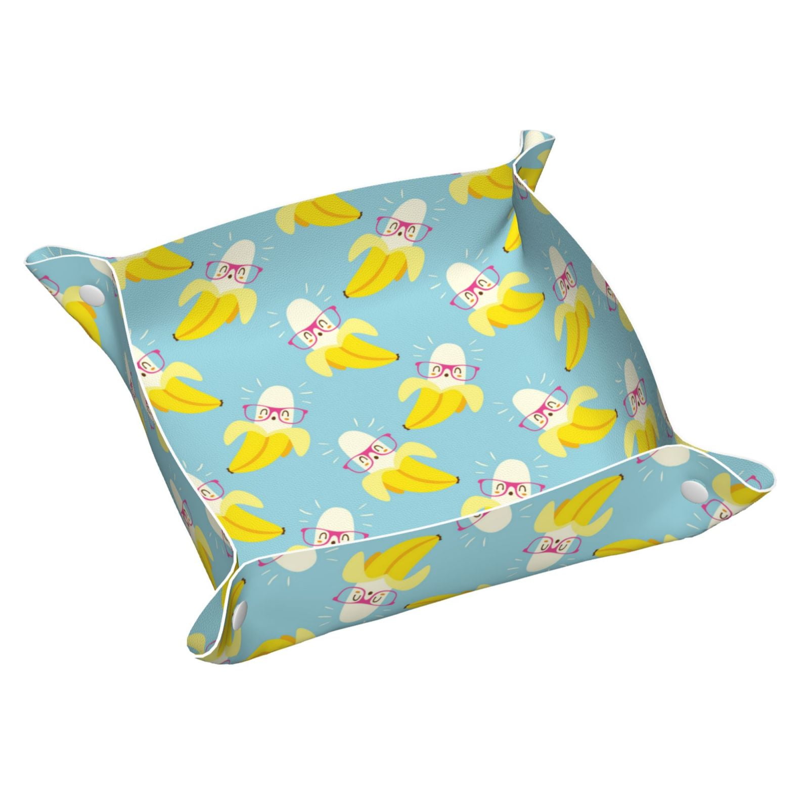 Valet Tray, Cute Banana Azure Faux Leather Desk Tray Vanity Tray Night ...