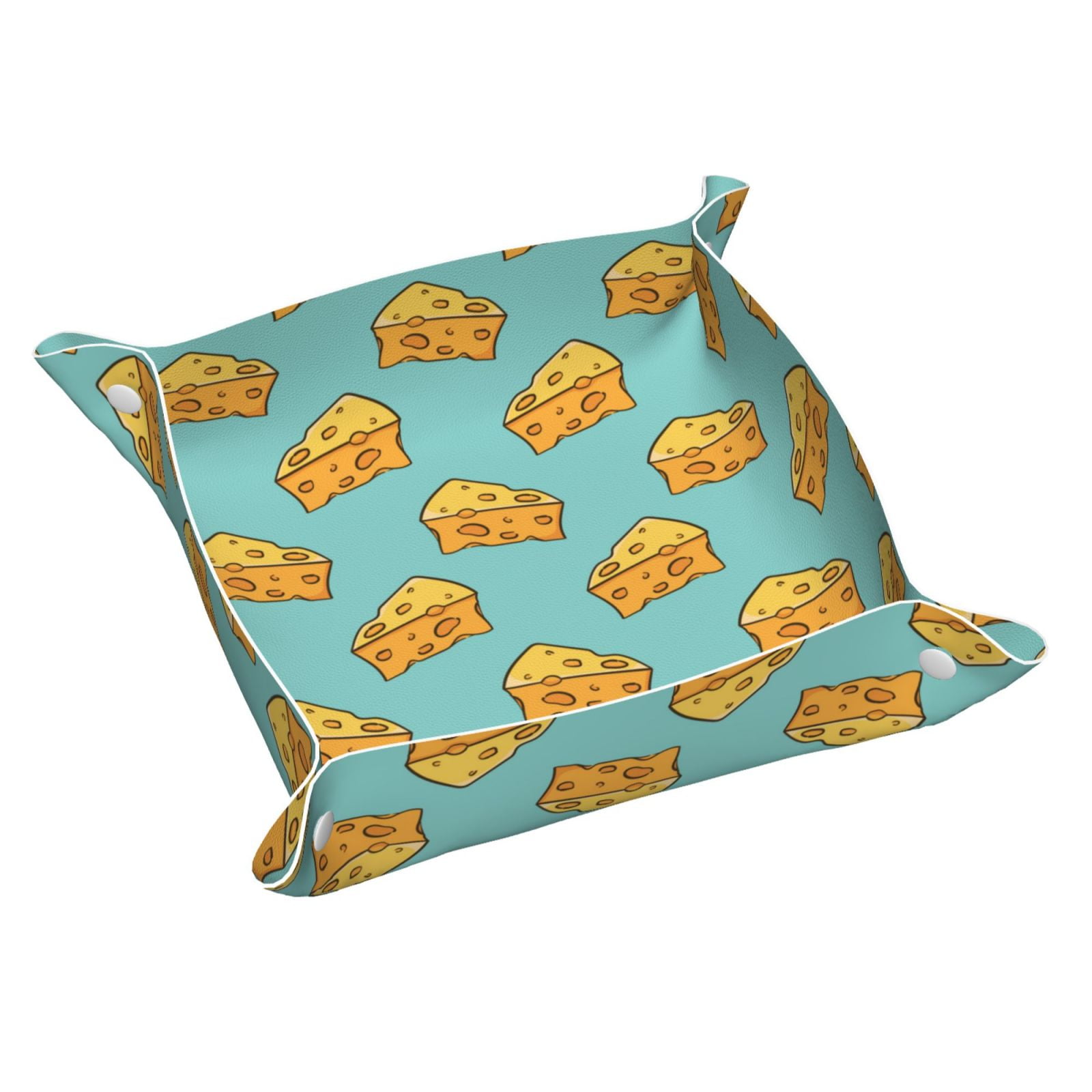 Valet Tray, Cute Cheese Light Blue Faux Leather Desk Tray Vanity Tray ...