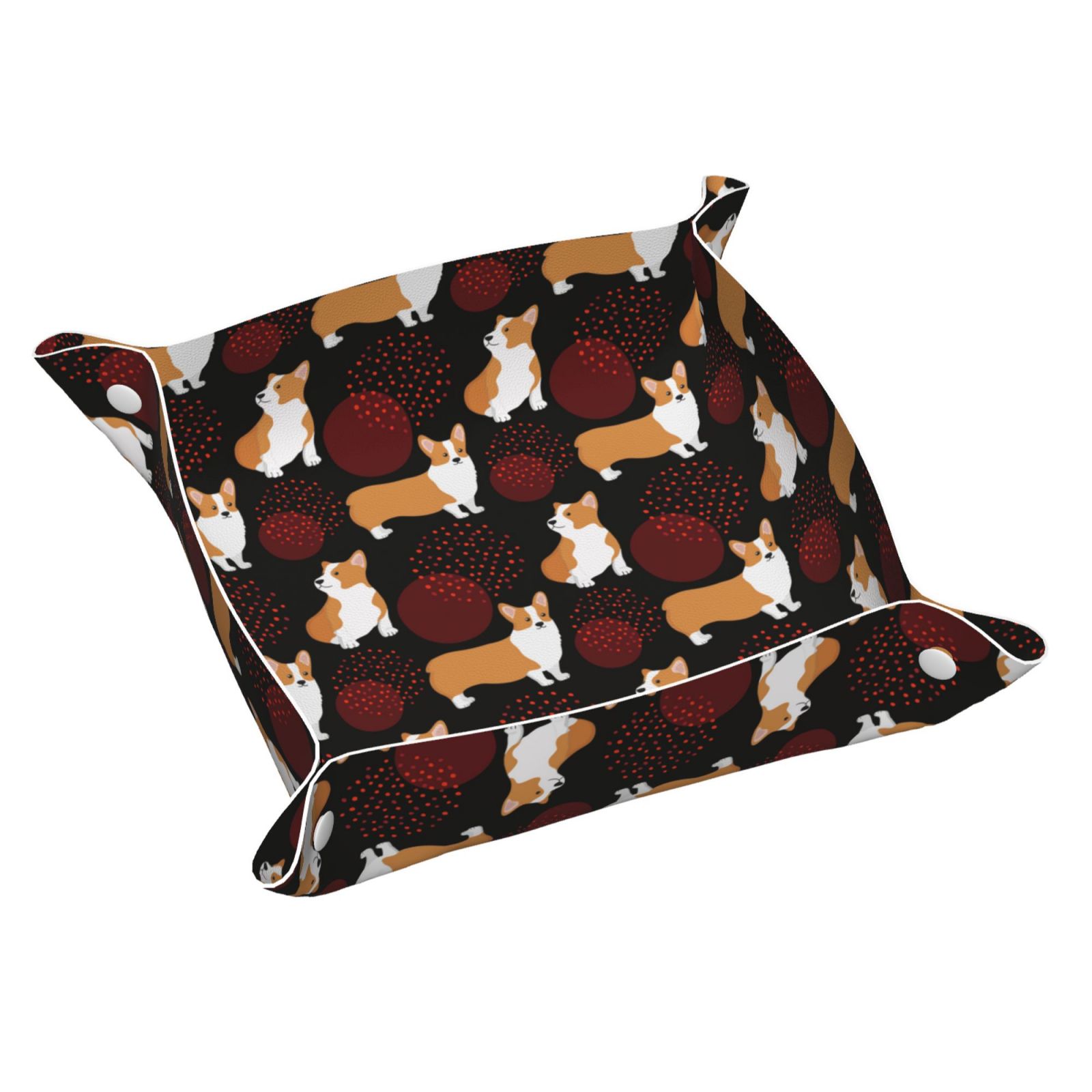 Valet Tray, Cute Corgi Dog_A Faux Leather Desk Tray Vanity Tray Night ...