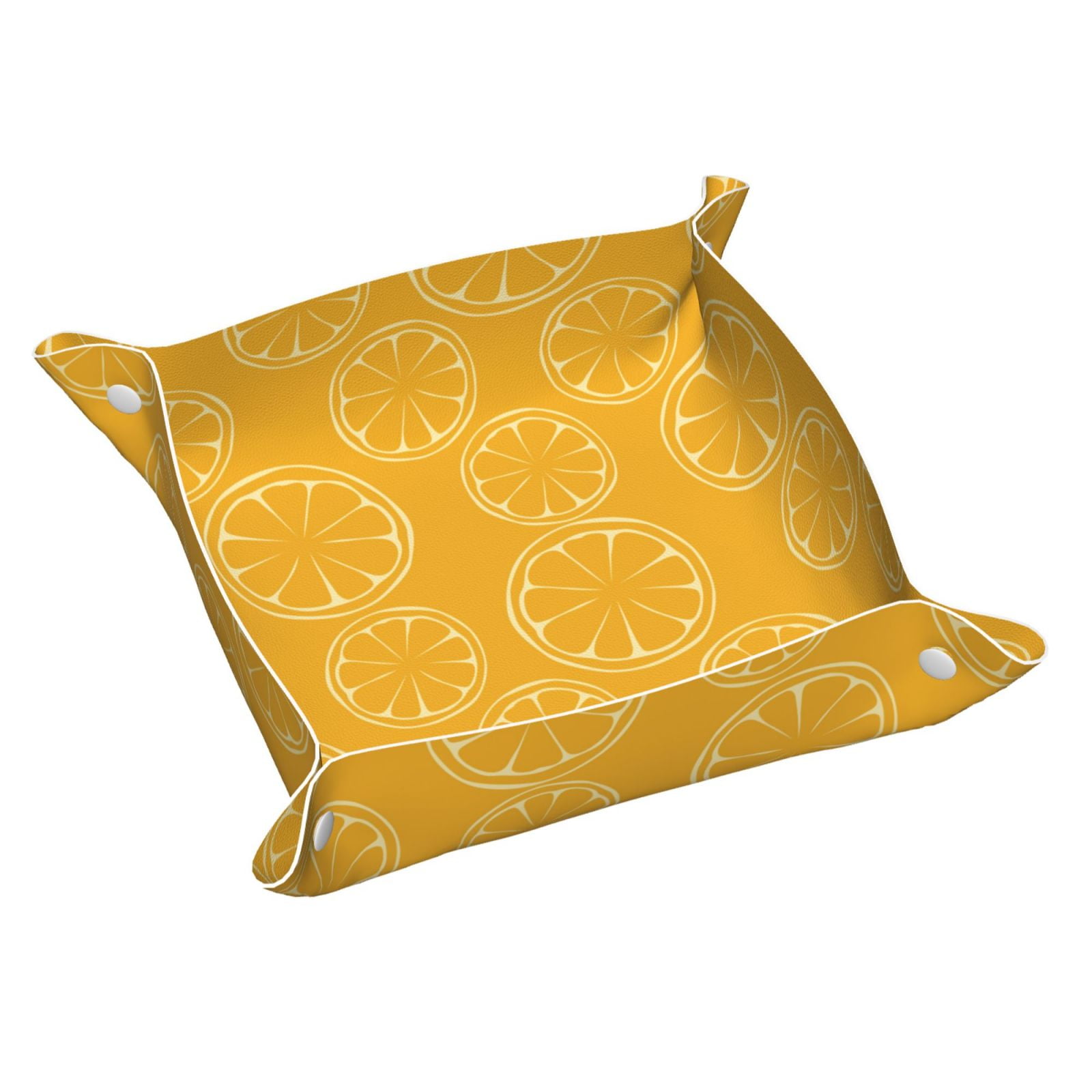 Valet Tray, Cute Orange Piece Yellow Faux Leather Desk Tray Vanity Tray ...