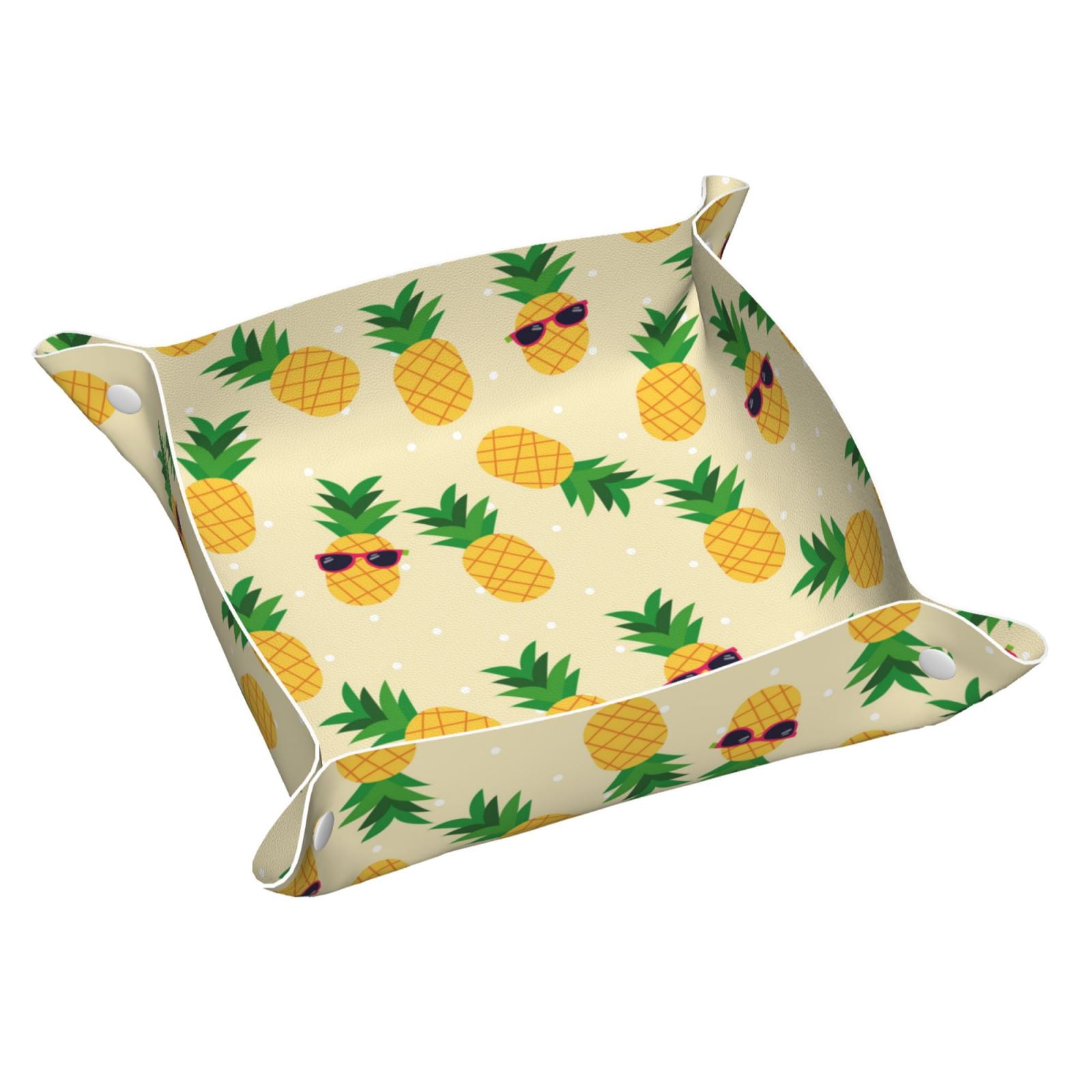 Valet Tray, Cute Pineapple Sunglass Faux Leather Desk Tray Vanity Tray ...