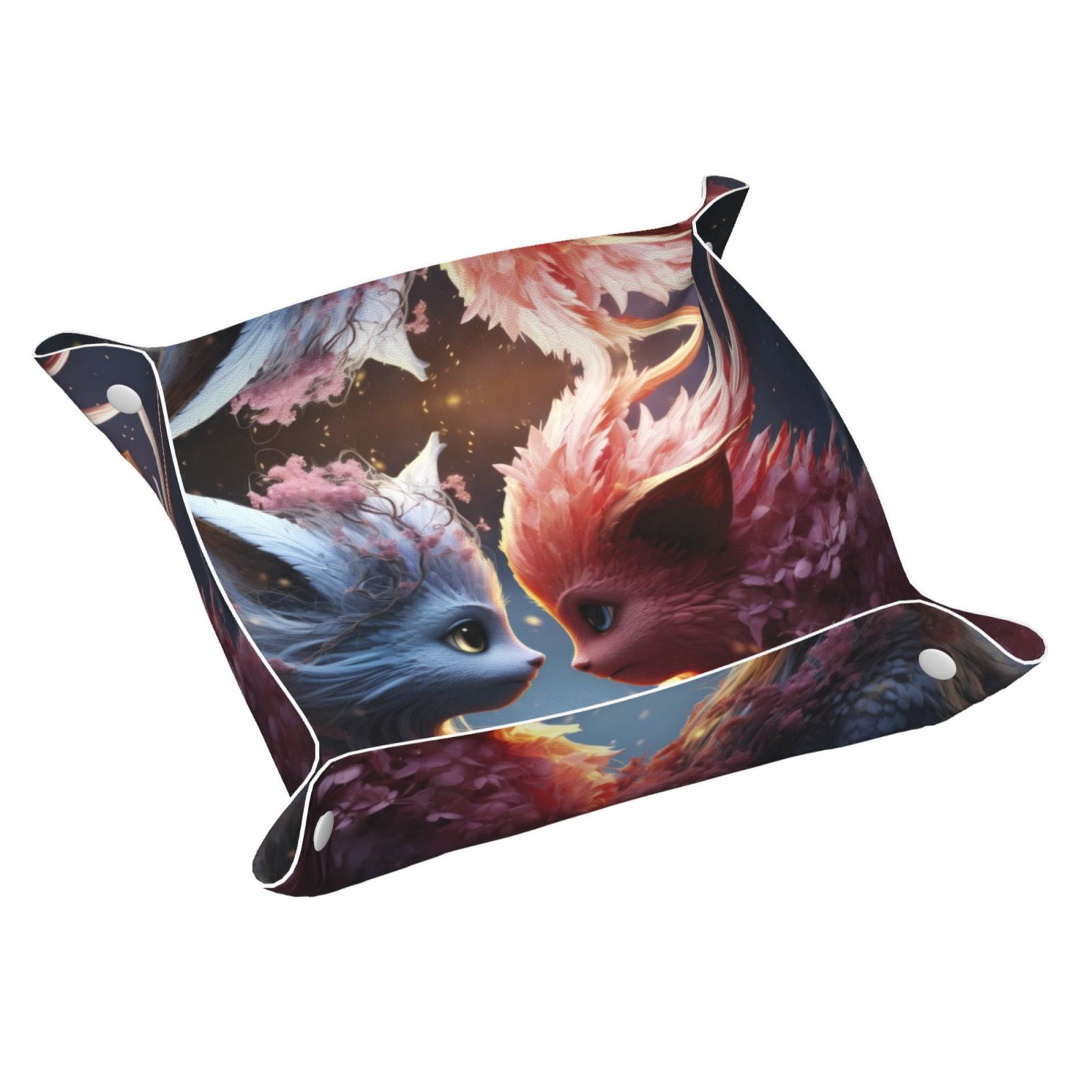 Valet Tray, Cute Red and White Elf Faux Leather Desk Tray Vanity Tray ...