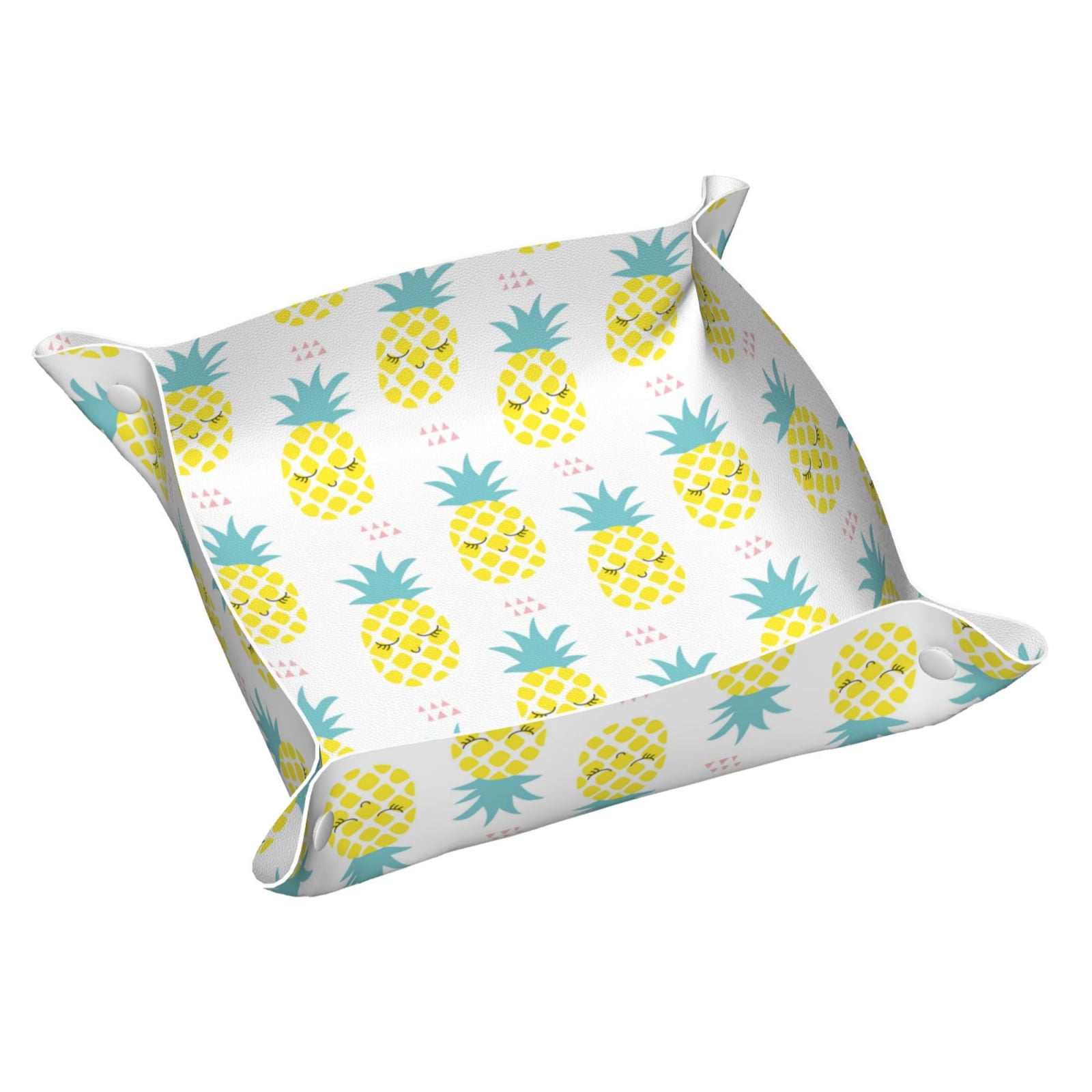 Valet Tray, Cute Shy Pineapple Faux Leather Desk Tray Vanity Tray Night ...