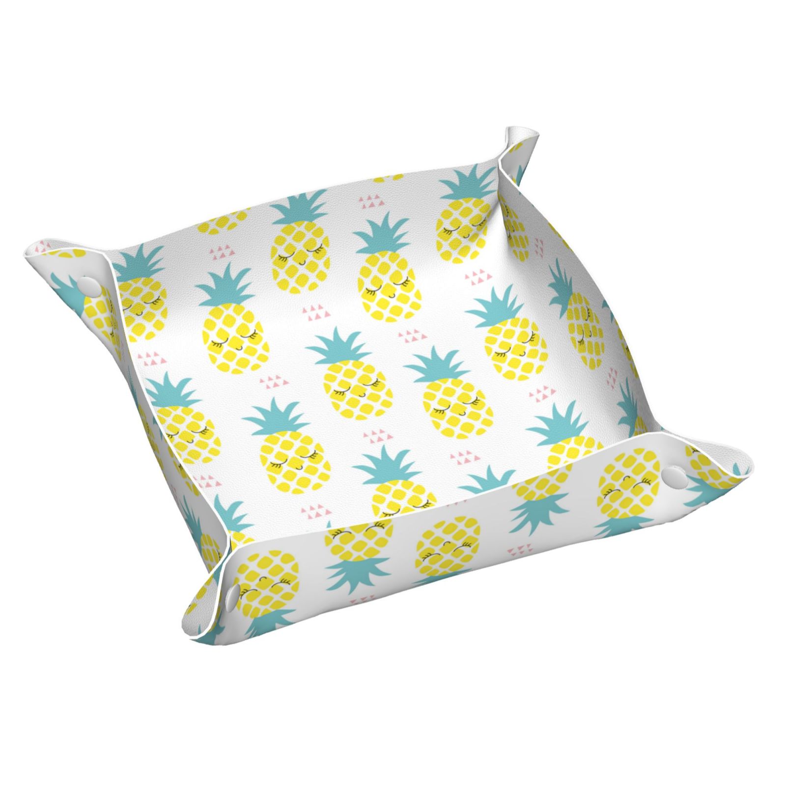 Valet Tray, Cute Shy Pineapple Faux Leather Desk Tray Vanity Tray Night ...