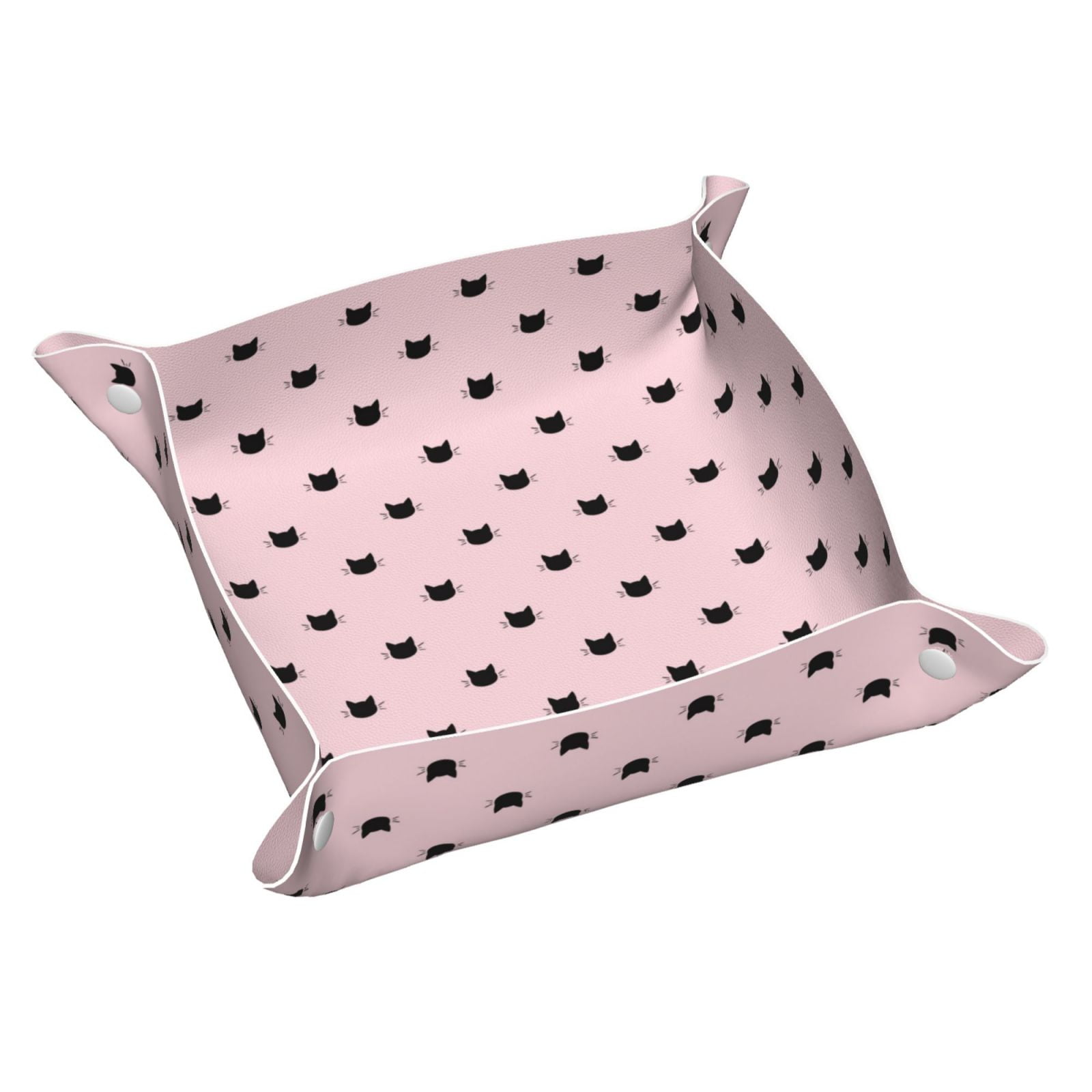 Valet Tray, Cute cat print Faux Leather Desk Tray Vanity Tray Night ...