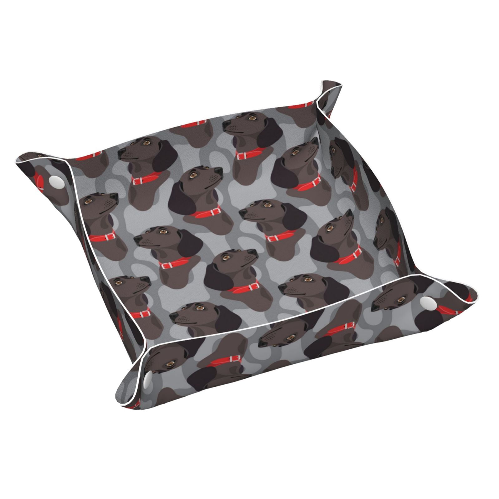 Valet Tray, Cute puppy black A Faux Leather Desk Tray Vanity Tray Night ...