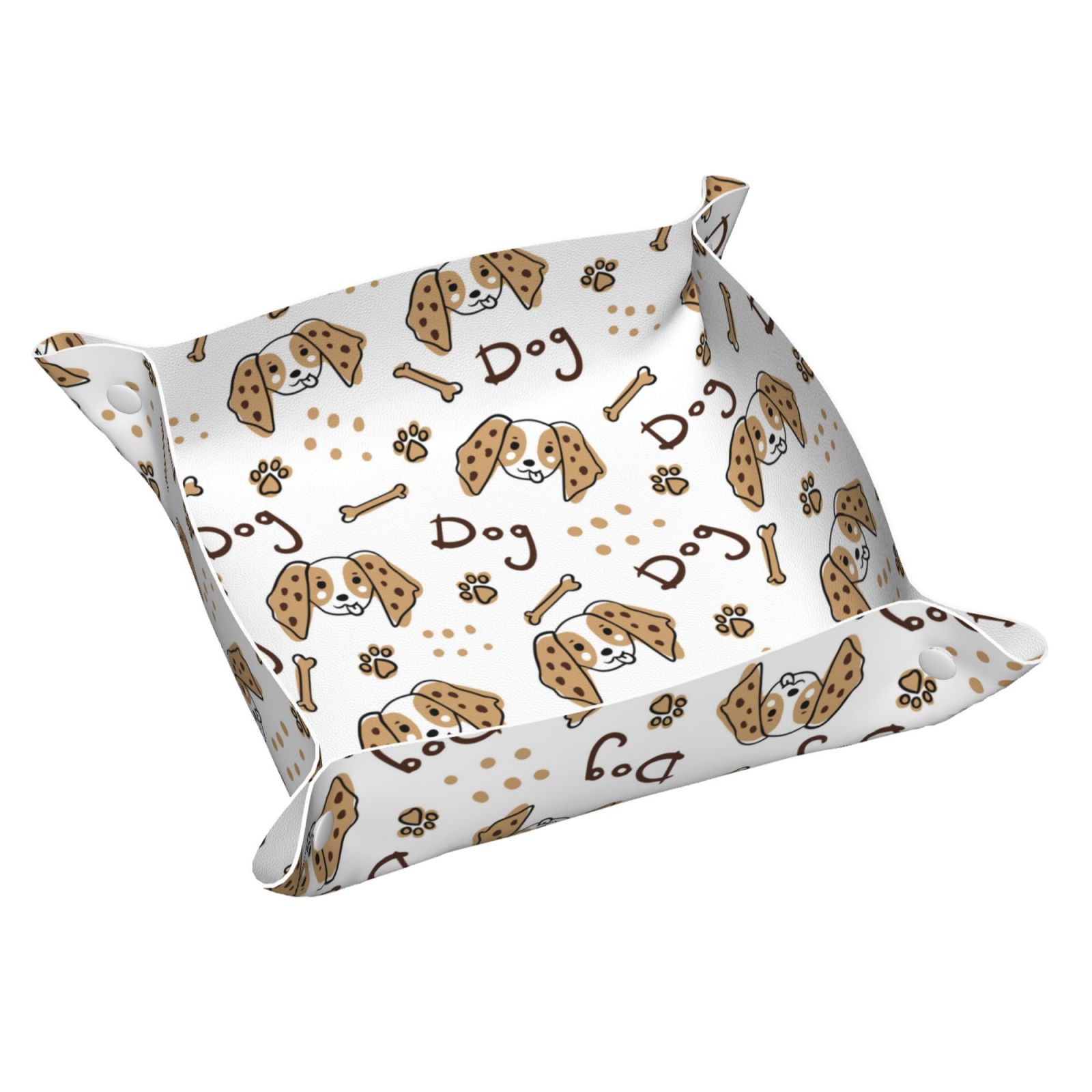 Valet Tray, Dalmatian Dog Cartoon Faux Leather Desk Tray Vanity Tray ...