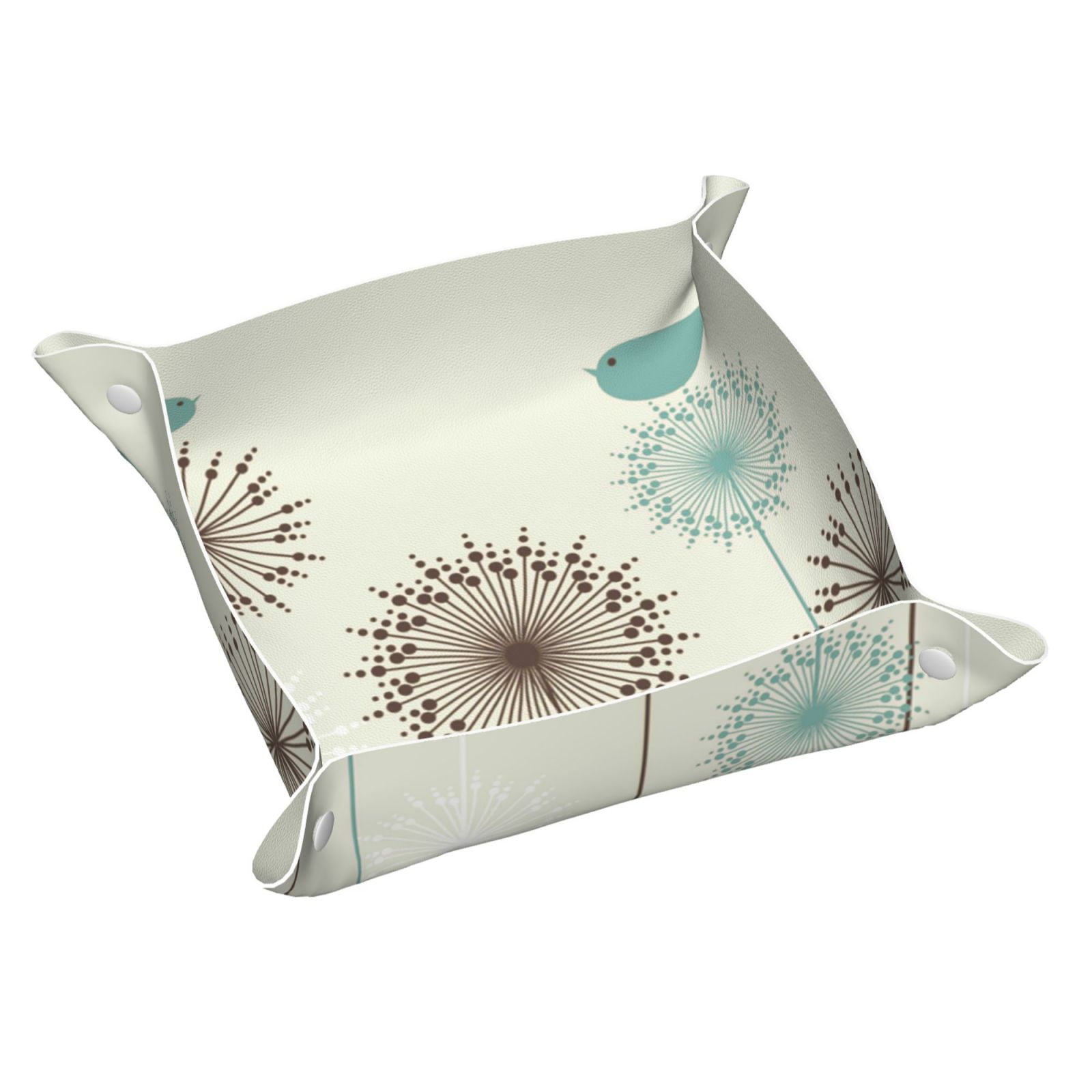 Valet Tray, Dandelion Birds Faux Leather Desk Tray Vanity Tray Night ...