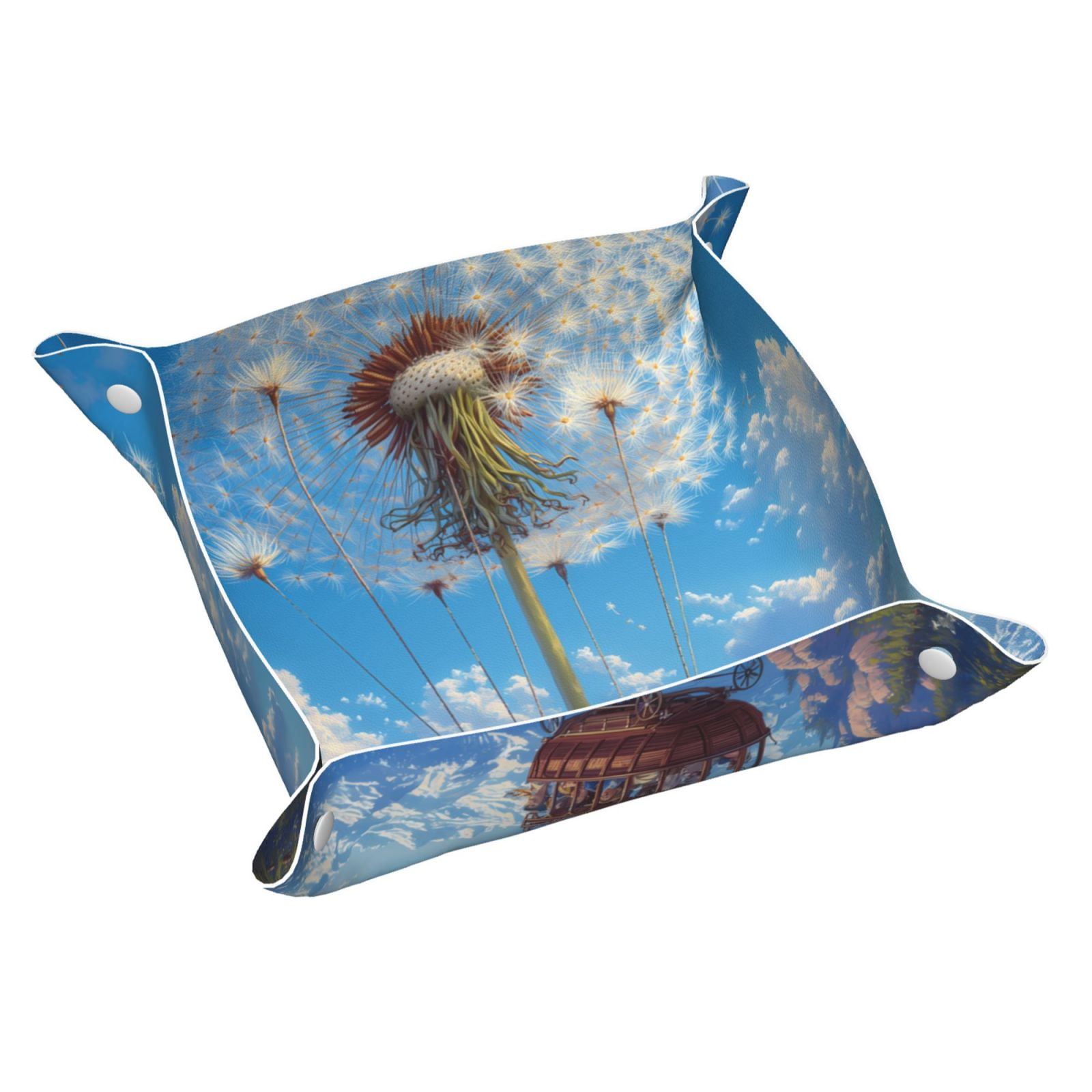 Valet Tray, Dandelion Hot Air Balloon Faux Leather Desk Tray Vanity ...