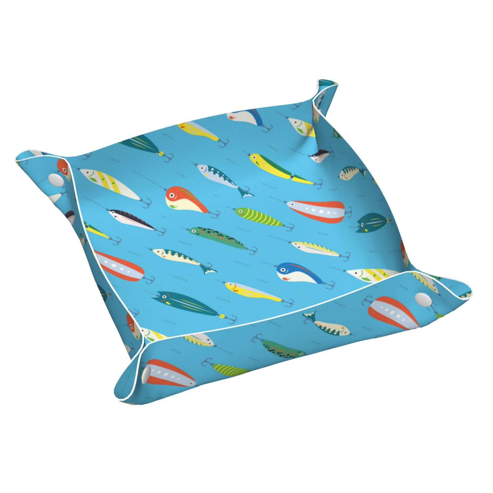 Valet Tray, Different Color Fishing Bait Faux Leather Desk Tray Vanity ...