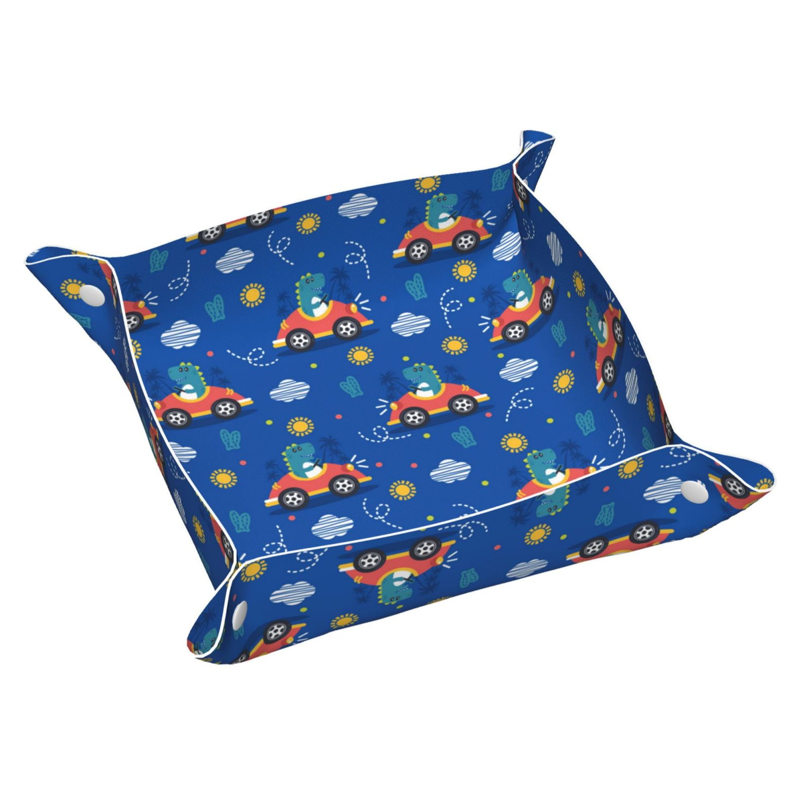 Valet Tray, Dinosaur Driving Faux Leather Desk Tray Vanity Tray Night ...