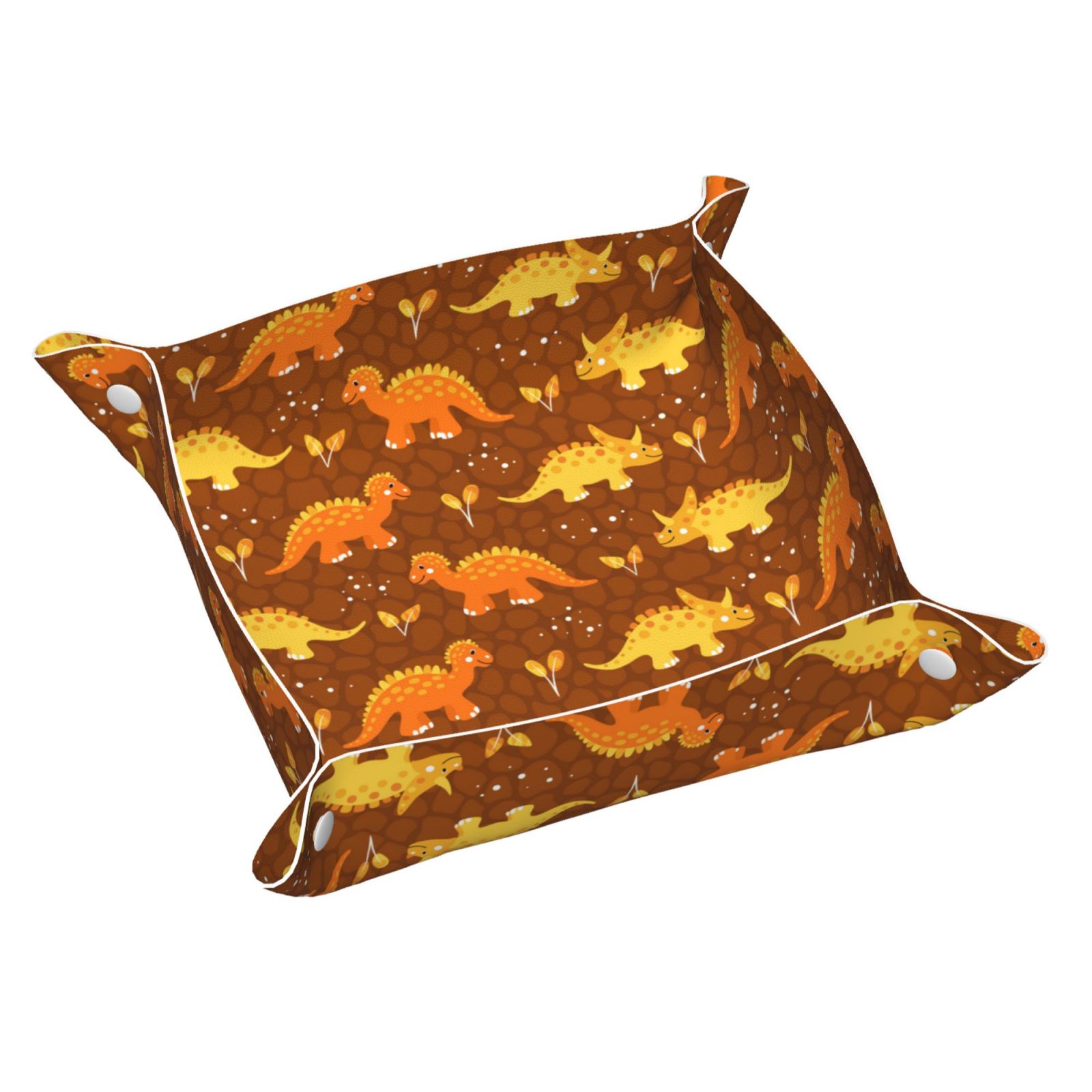 Valet Tray, Dinosaurs and Leaves Faux Leather Desk Tray Vanity Tray ...