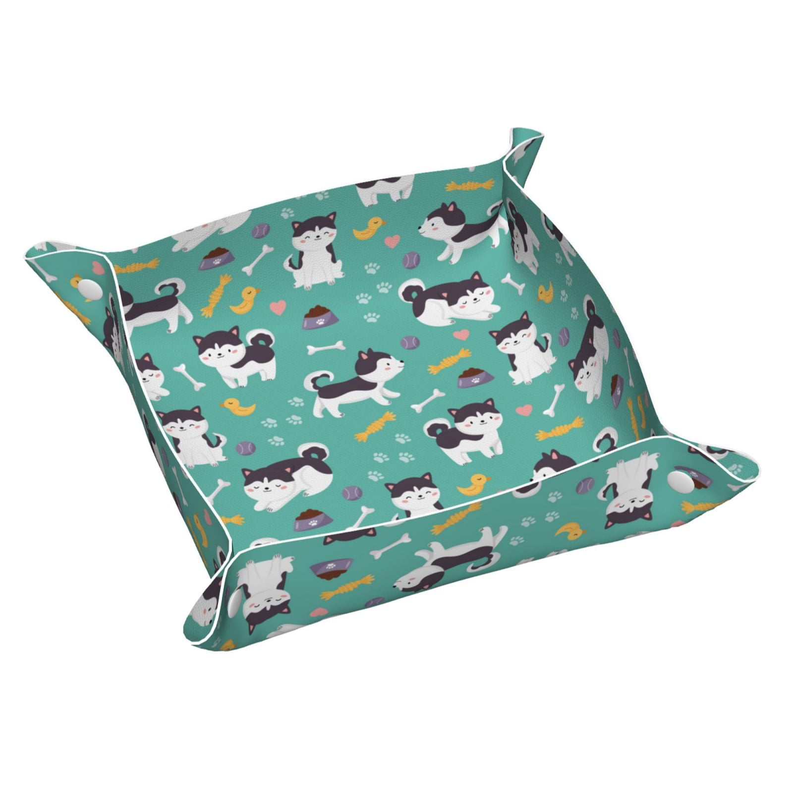 Valet Tray, Dog ball bird Faux Leather Desk Tray Vanity Tray Night ...